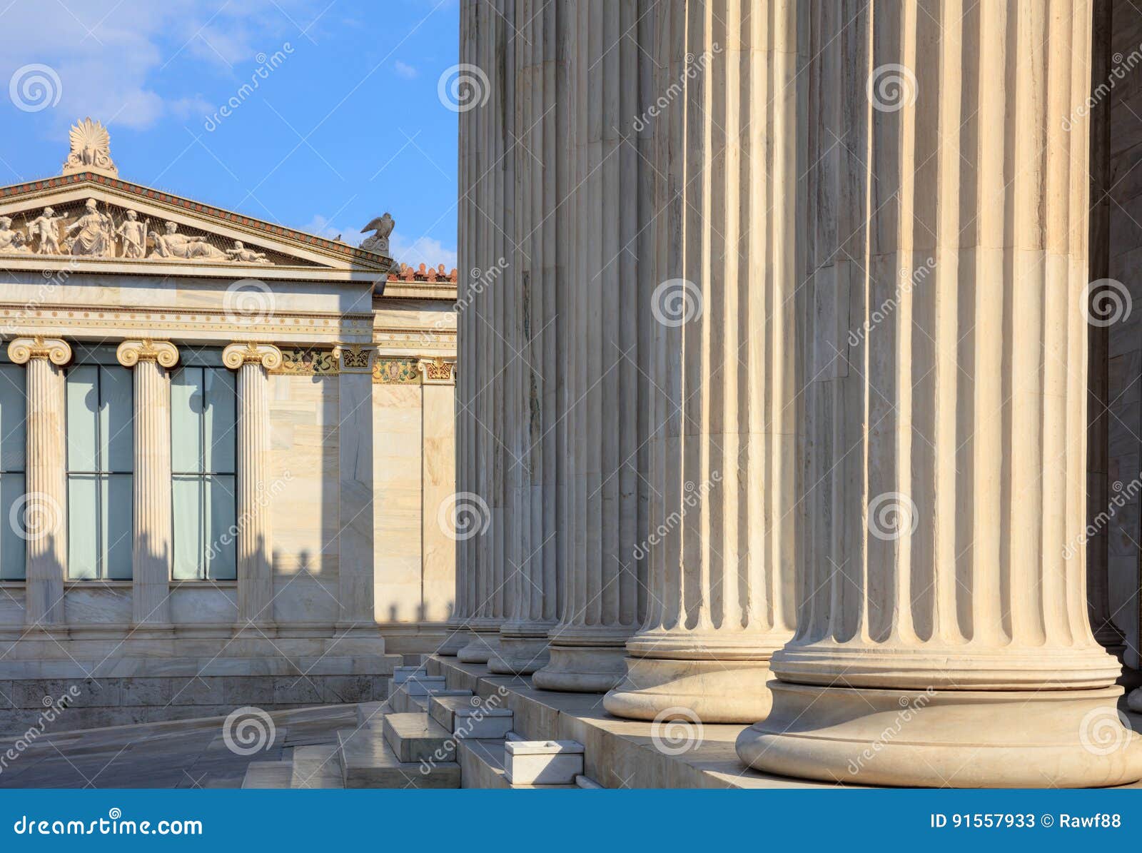Greek Marble Pillars Infront of a Classical Building Stock Image ...