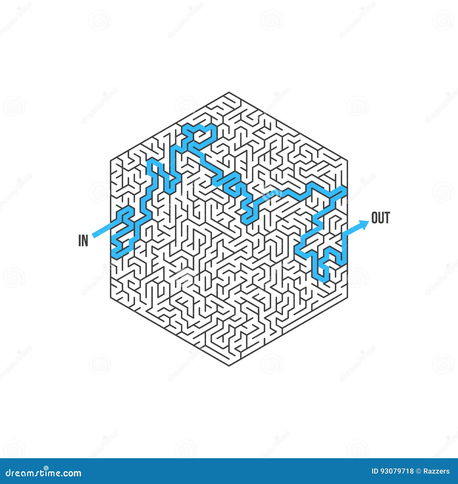 Greek Maze Puzzle Challenge with Solution Stock Vector - Illustration ...