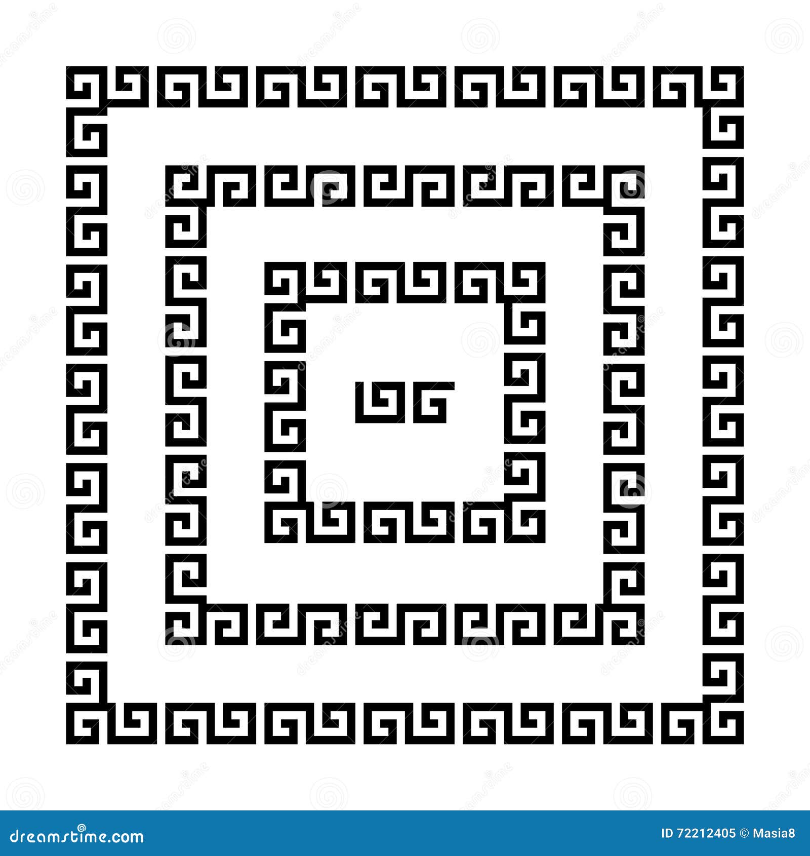 Greek meander frames, stock illustration. Illustration of european ...