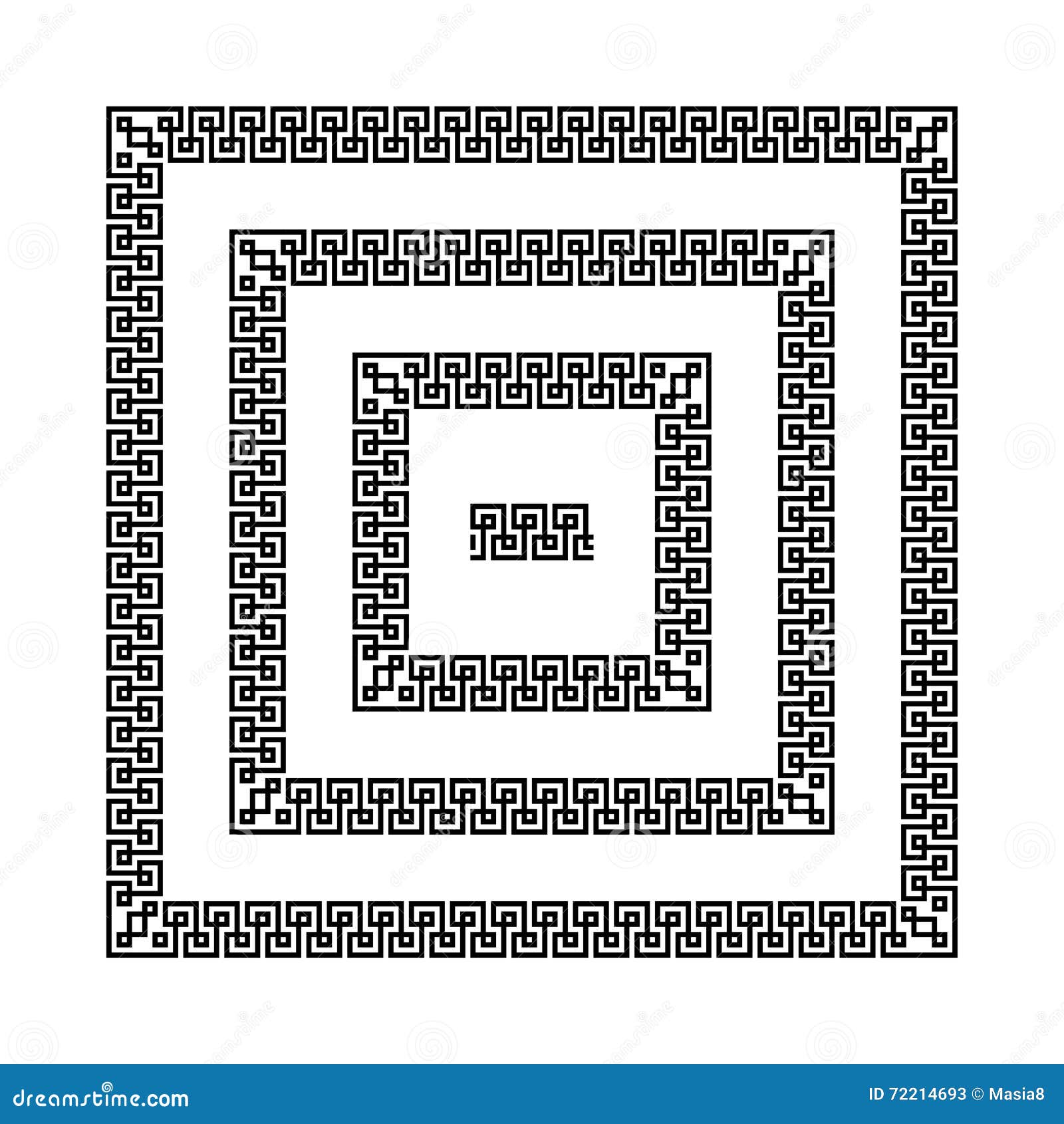 Greek meander frames, stock illustration. Illustration of frame - 72214693