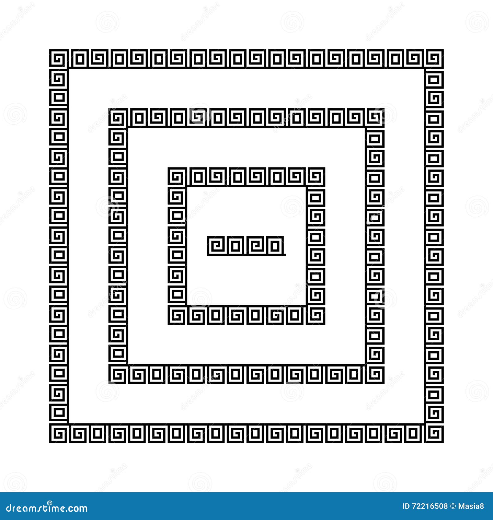 Greek meander frames, stock illustration. Illustration of collection ...