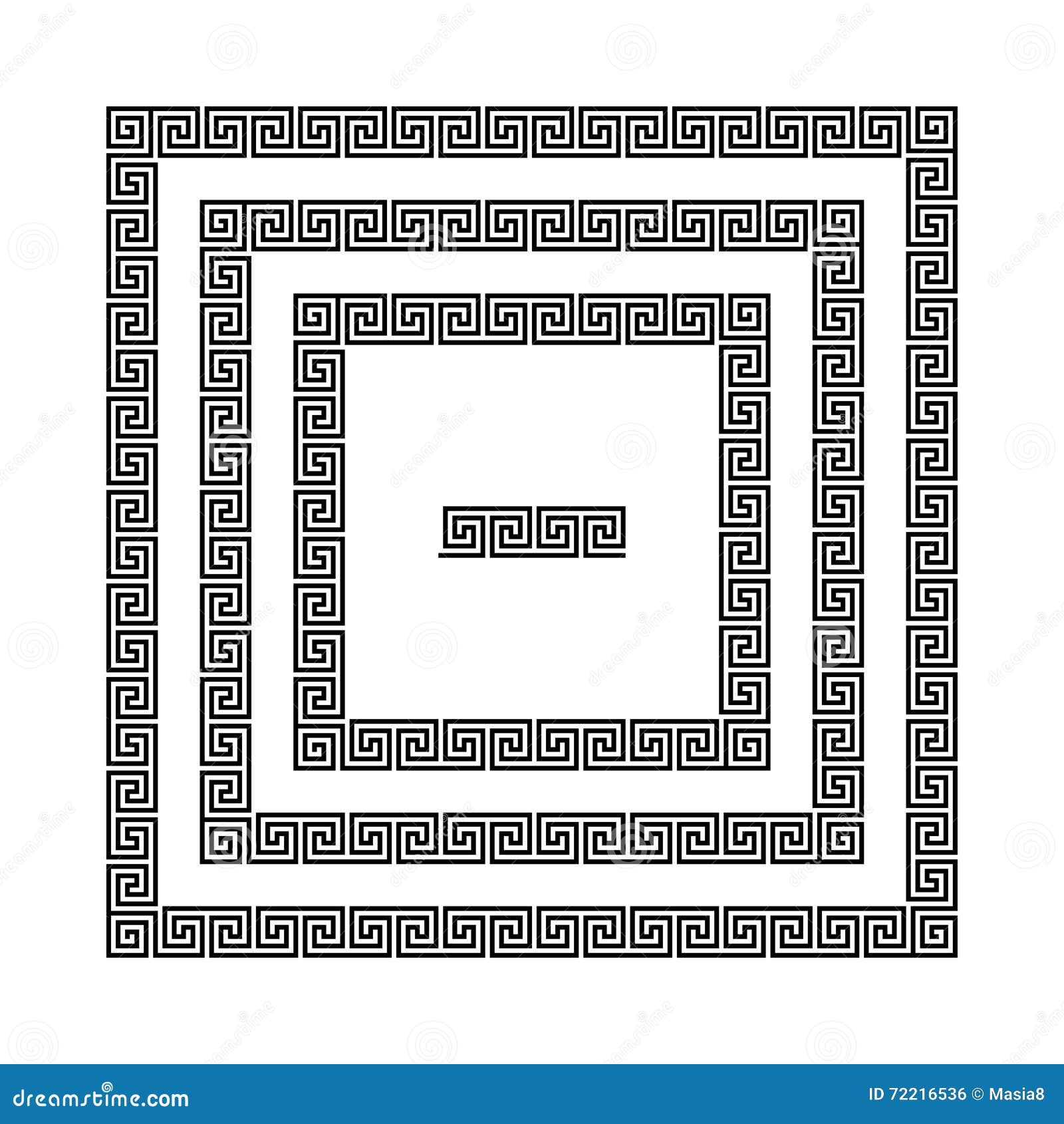 Greek meander frames, stock illustration. Illustration of card - 72216536