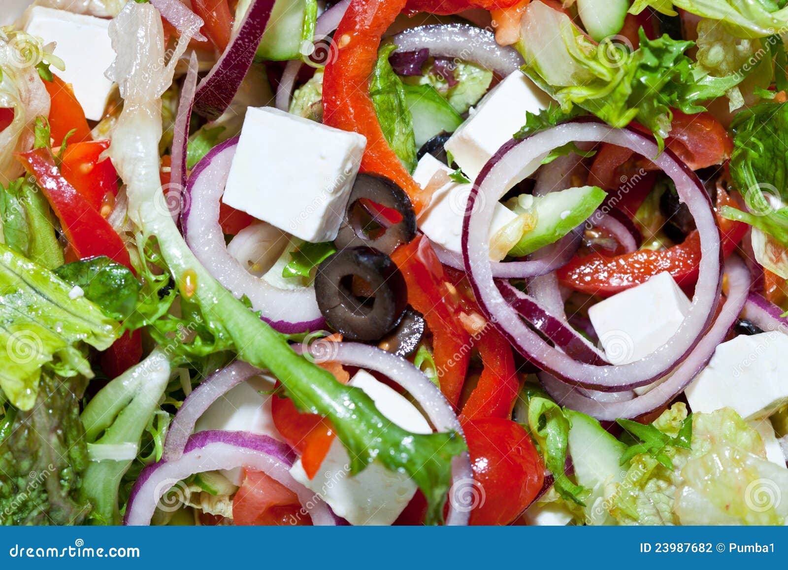 Greek Mediterranean salad stock photo. Image of tomatoes - 23987682