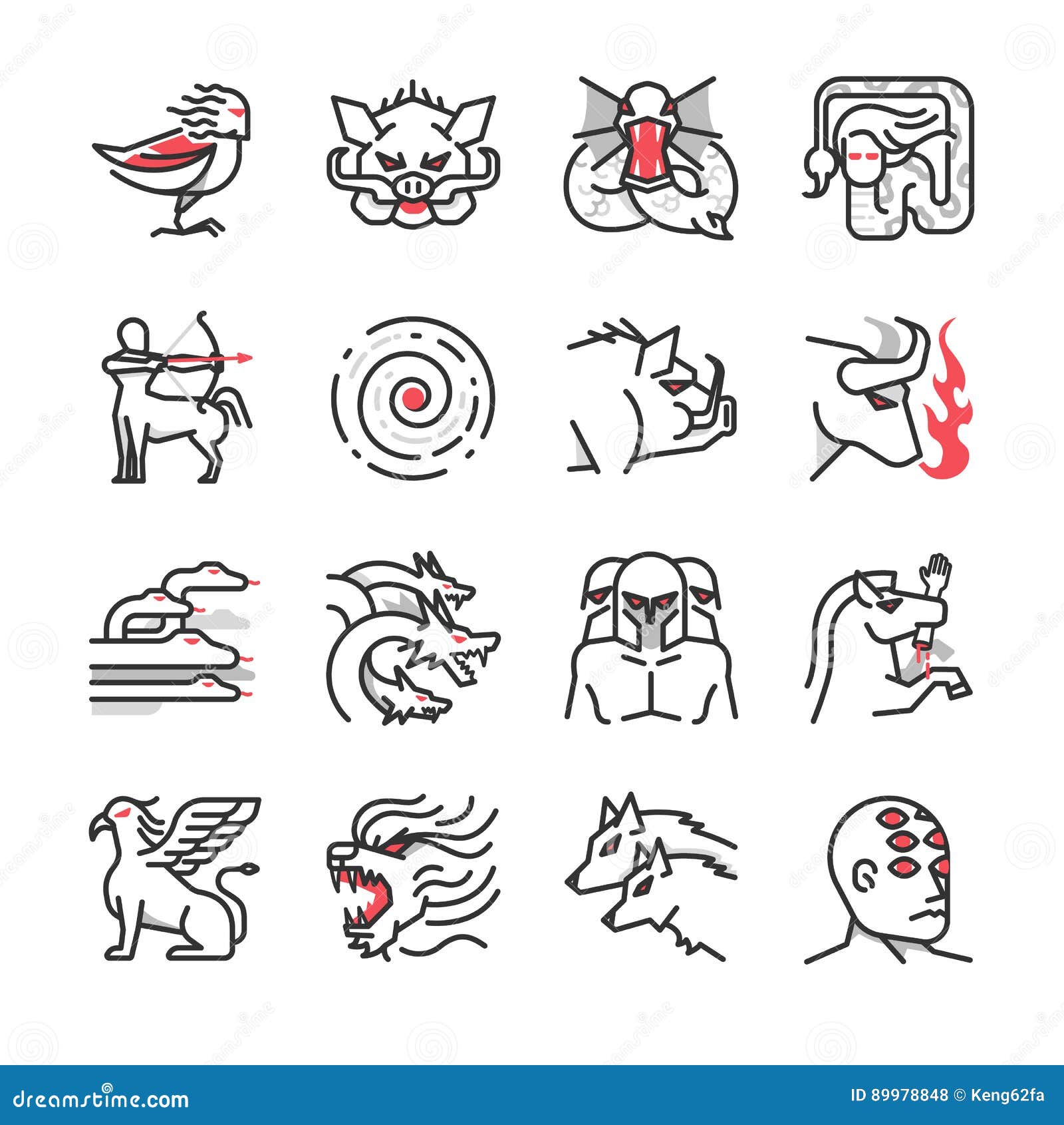 Greek Monster Mythology Icon 1 Stock Vector - Illustration of giant ...