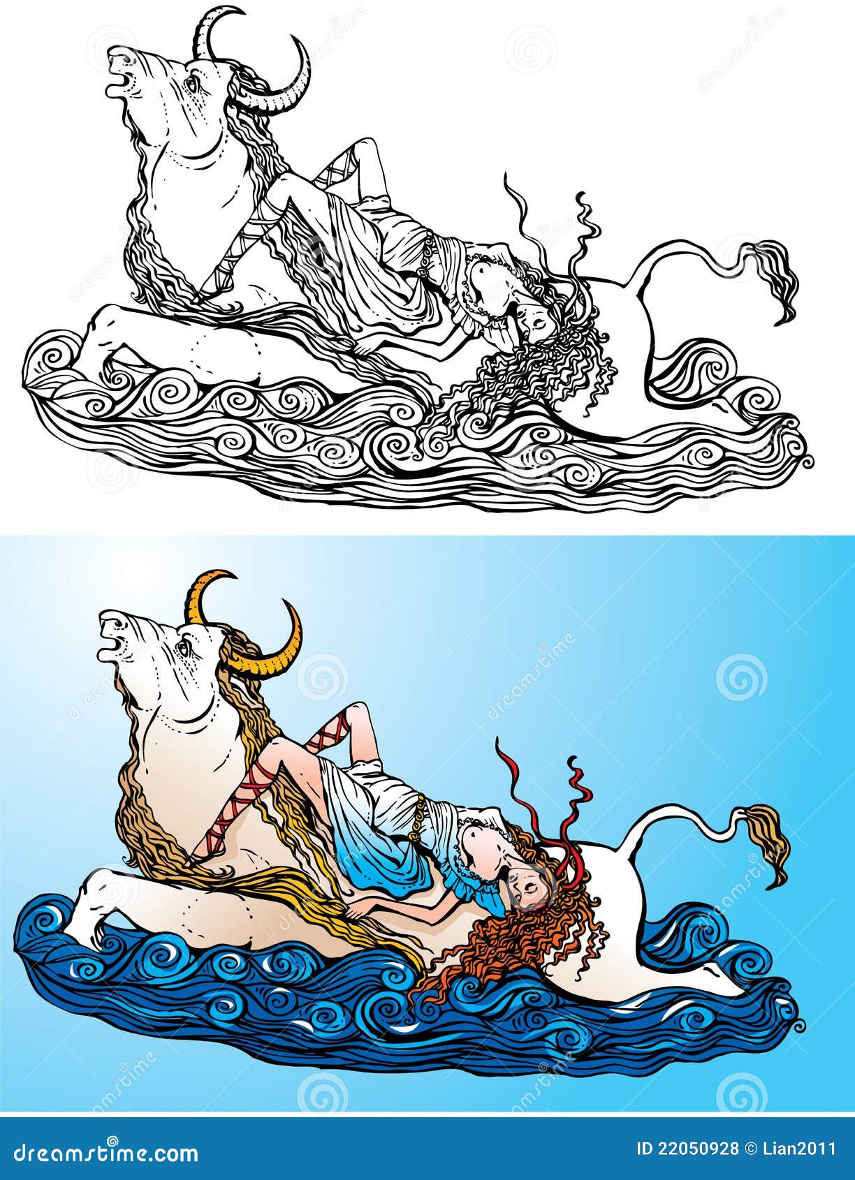 Myth Of Europa Brochure Template Cartoon Vector | CartoonDealer.com ...