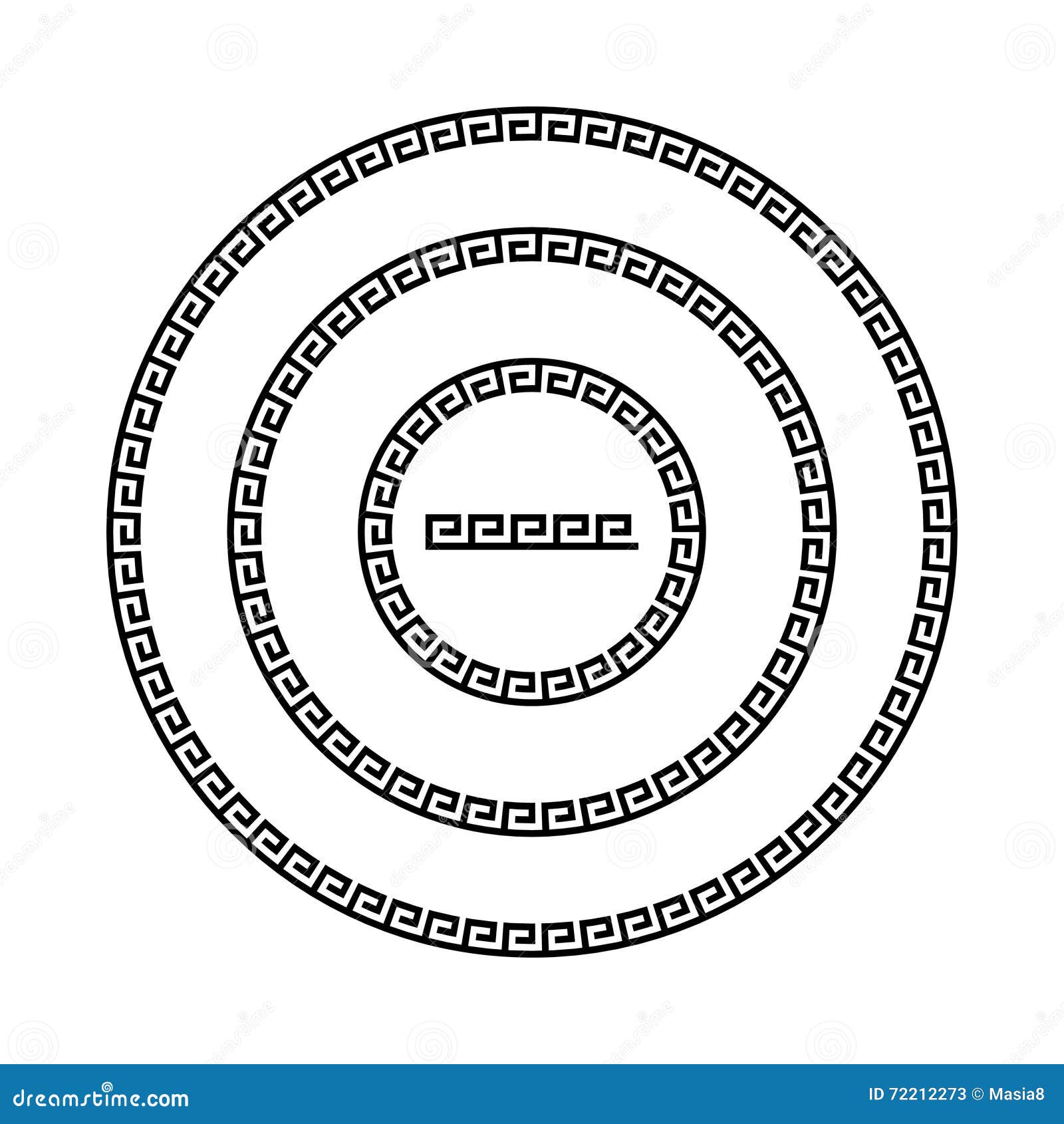 Greek National Antique Round Pattern, . Stock Illustration ...