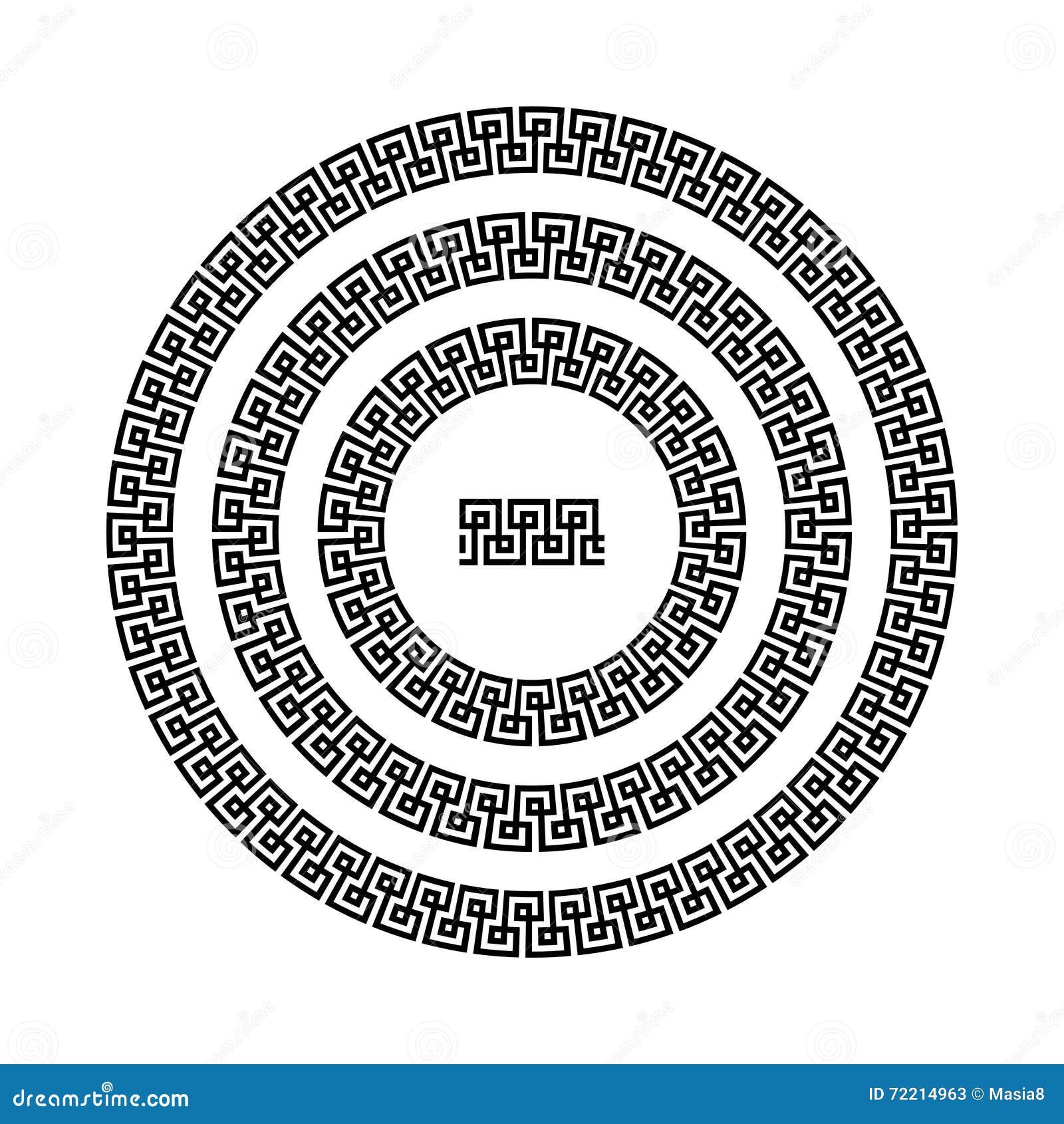 Greek National Antique Round Pattern, . Stock Illustration ...