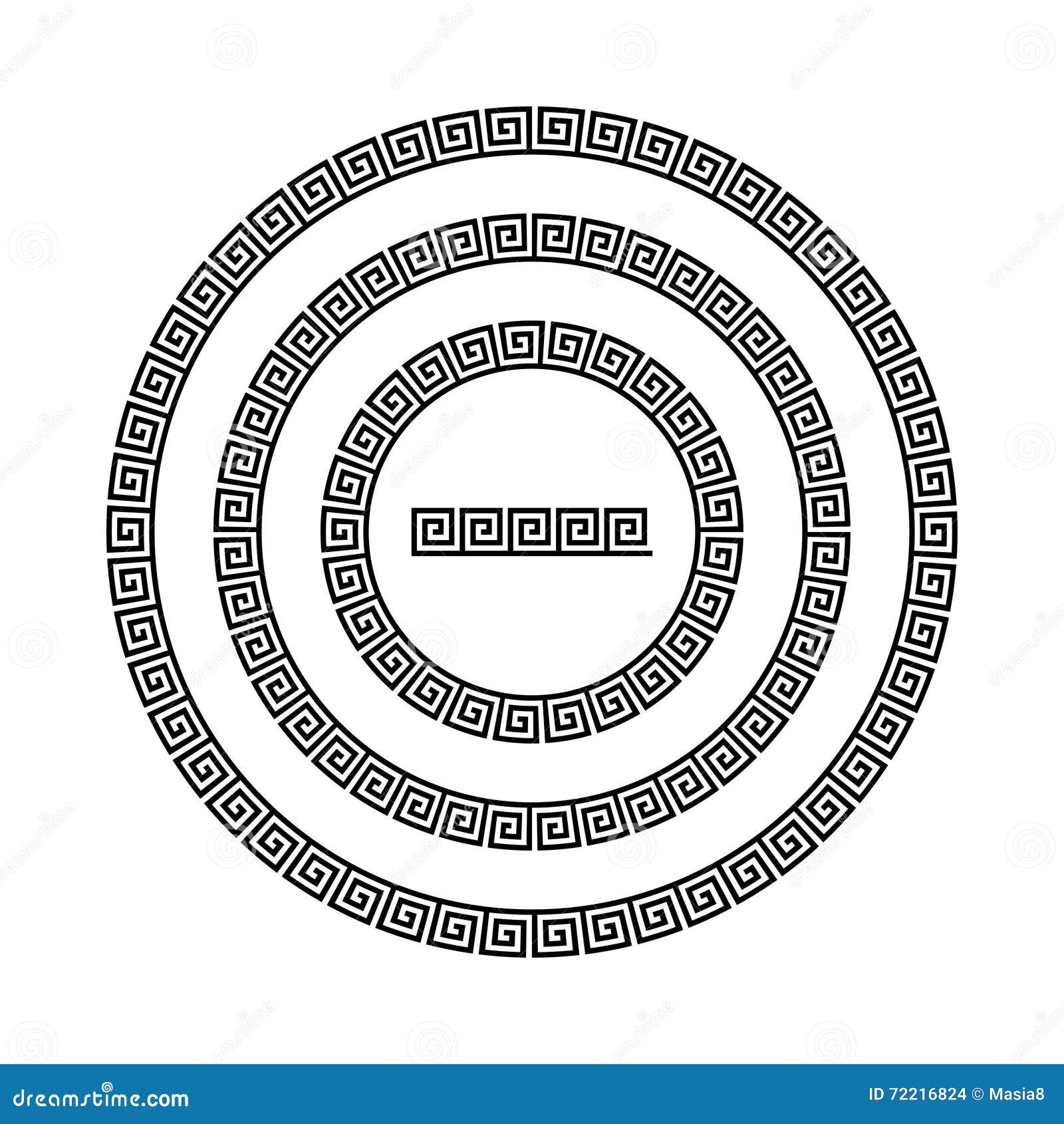 Greek National Antique Round Pattern. Stock Illustration - Illustration ...
