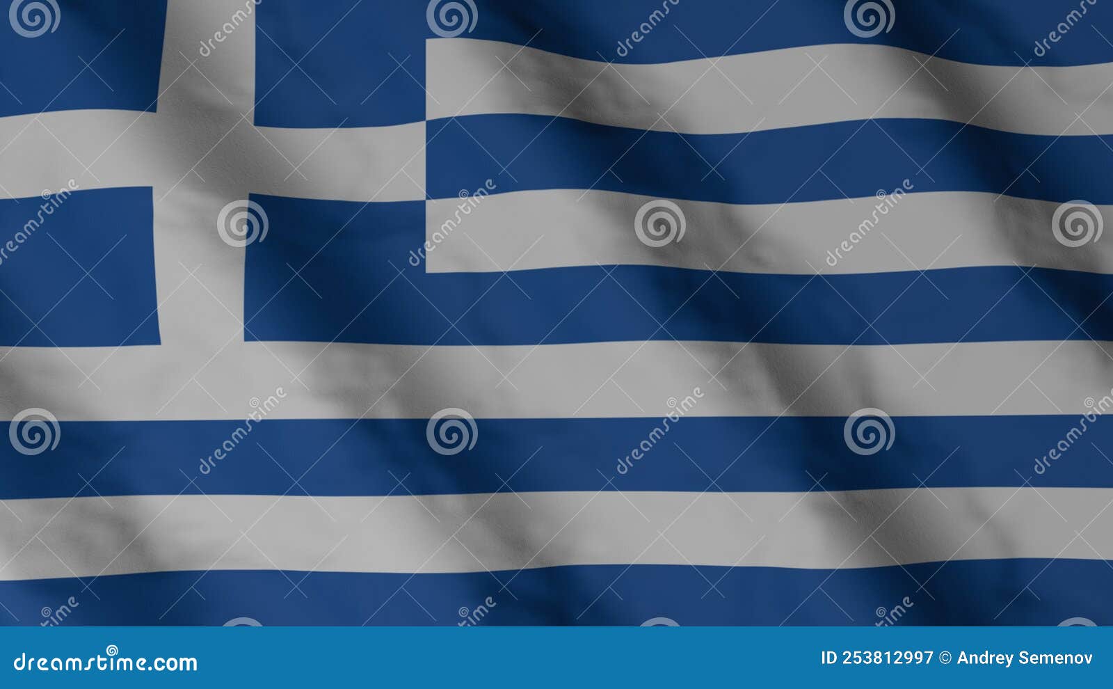Greek National Flag. State Flag of Greece Illustration. 3d Render ...