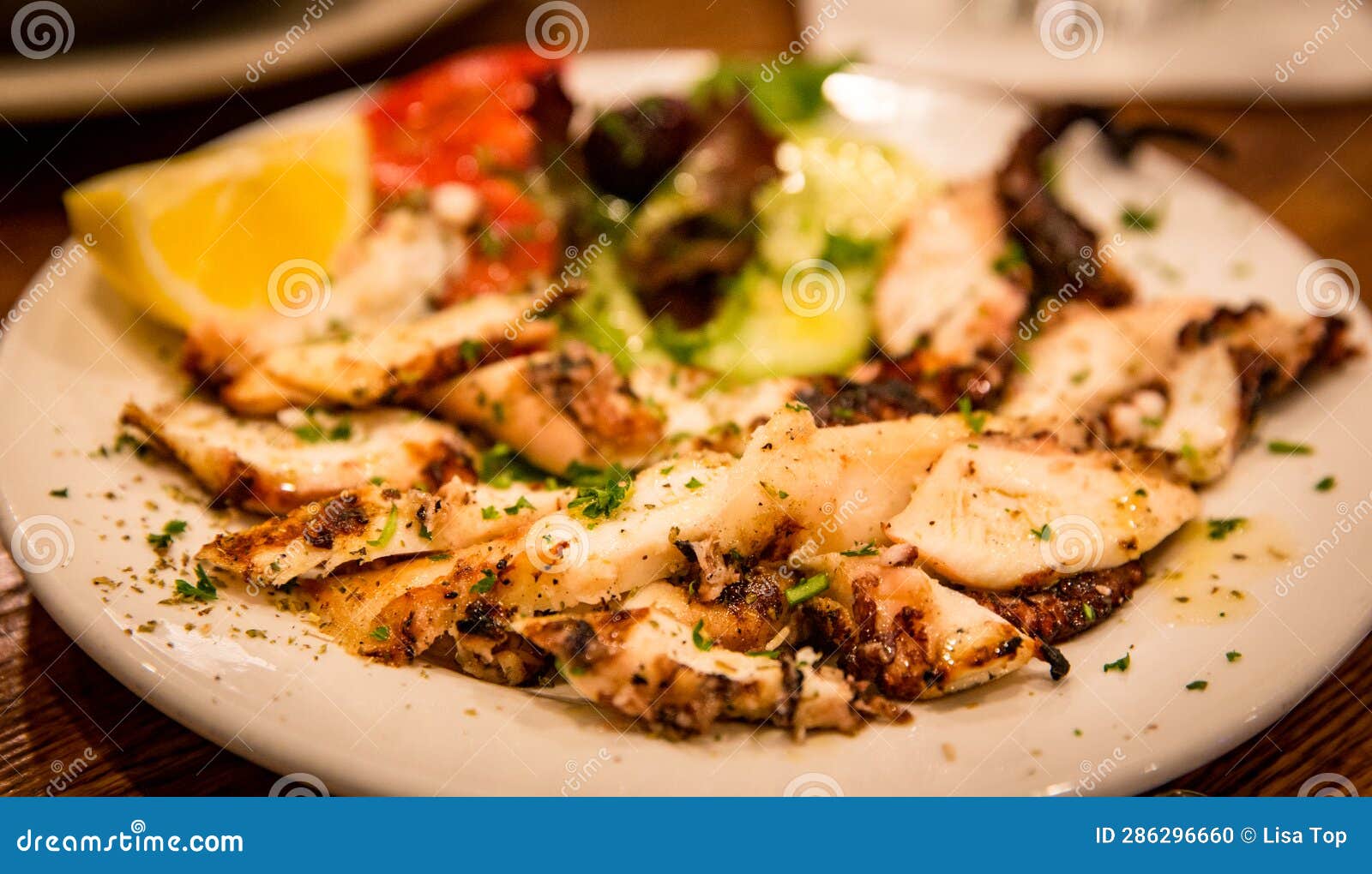 Greek Octopus Appetizer Dish Stock Photo - Image of meat, restaurant ...