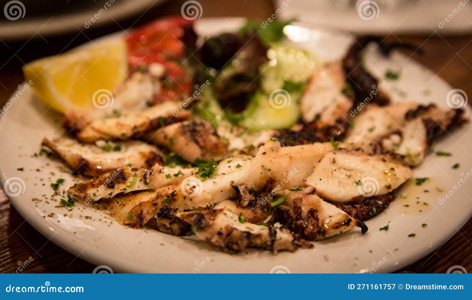 Greek Octopus Appetizer Dish Stock Image - Image of mediterranean, evoo ...