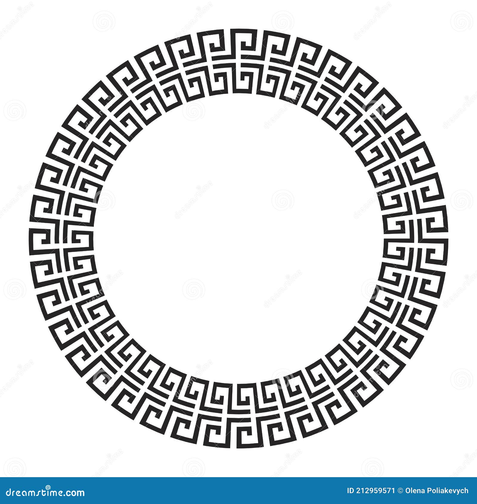 Greek Ornament Circle. Decorative Element. Vector Seamless Pattern ...