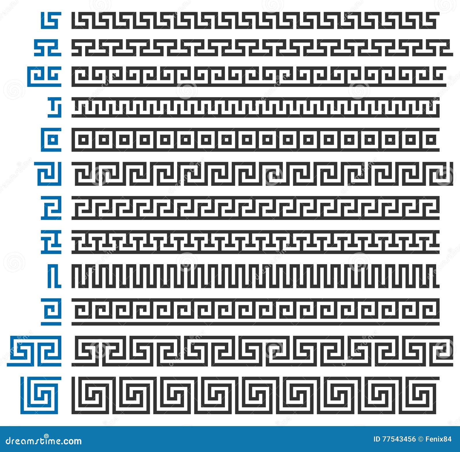 Greek Ornament Constructor. Set of Vector Decorative Elements. Stock ...