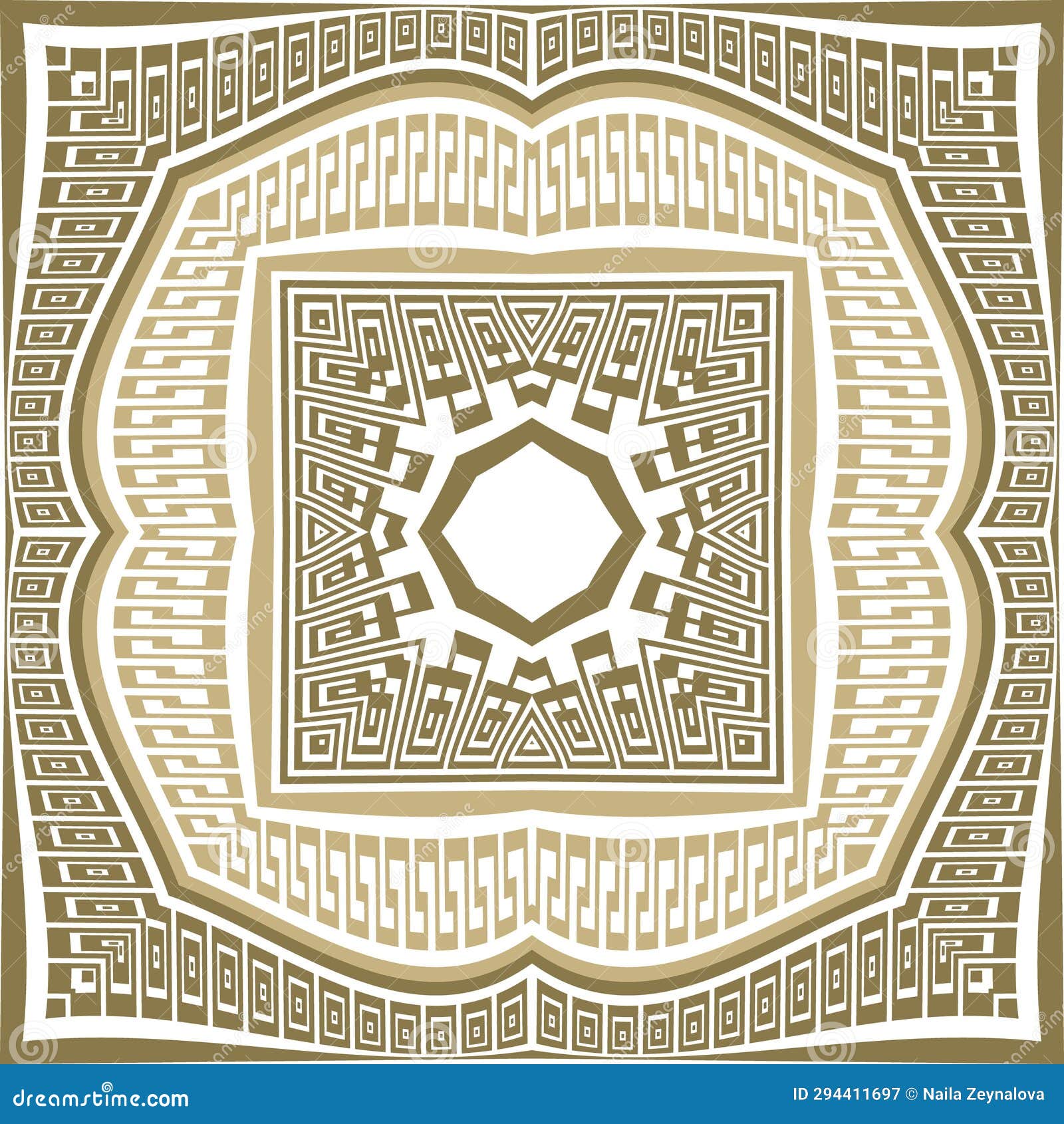 Greek Ornamental Square Borders Frames Seamless Pattern. Beautiful ...