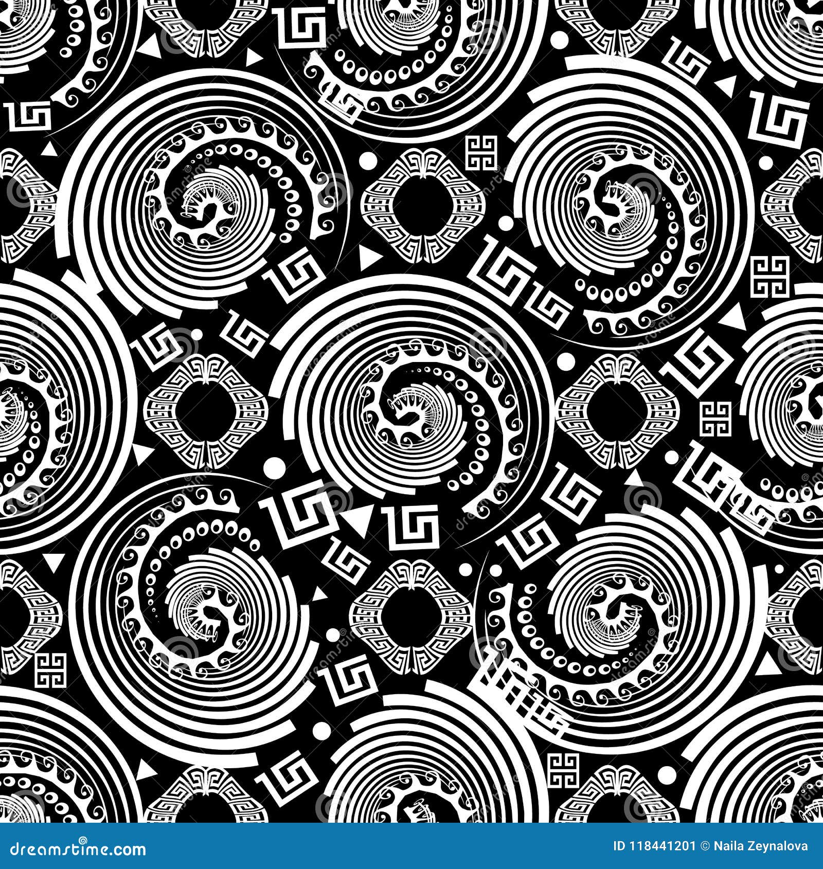 Greek Ornamental Vector Seamless Pattern. Stock Vector - Illustration ...