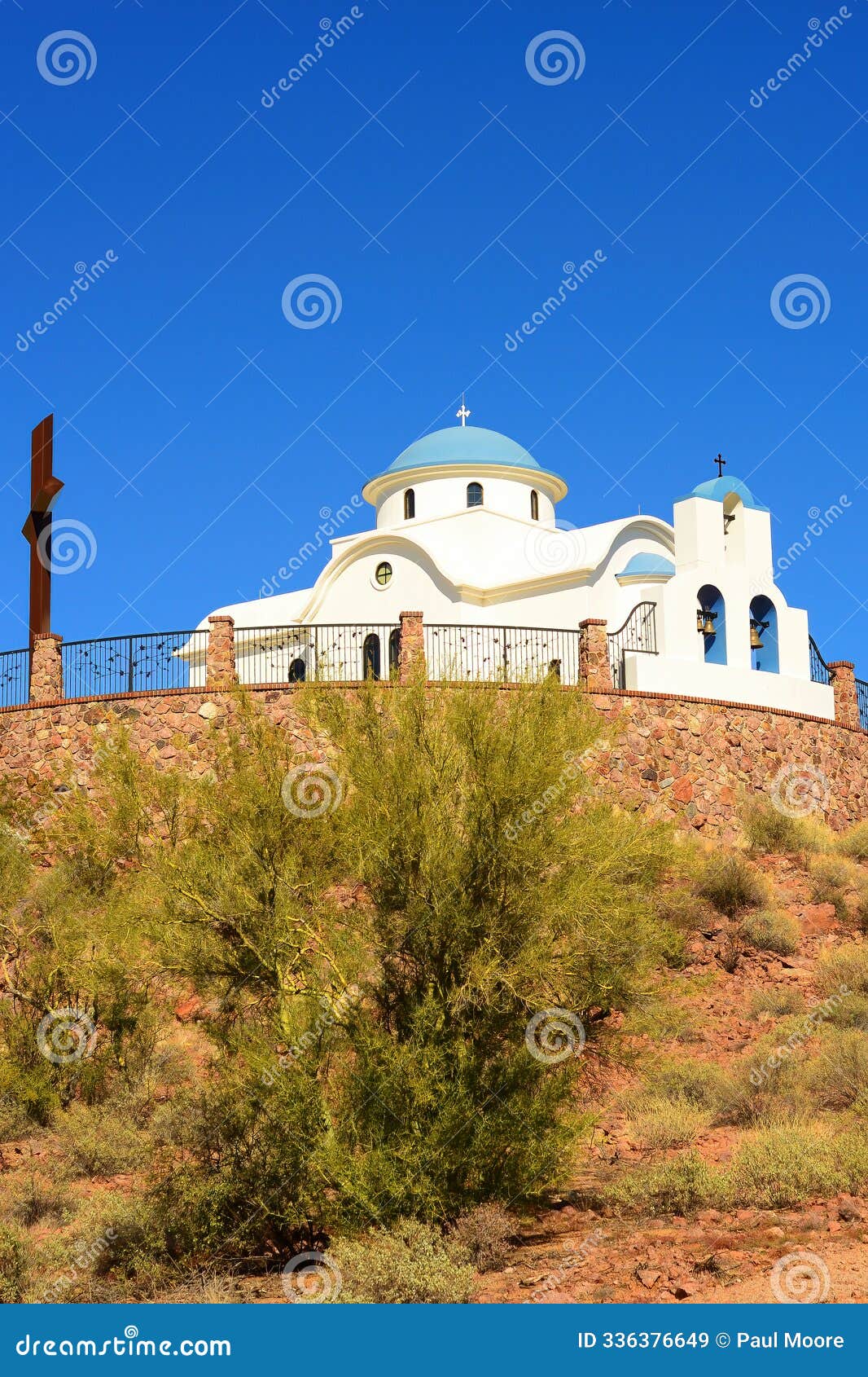 Greek Orthodox Chapel stock image. Image of chapel, clouds - 336376649