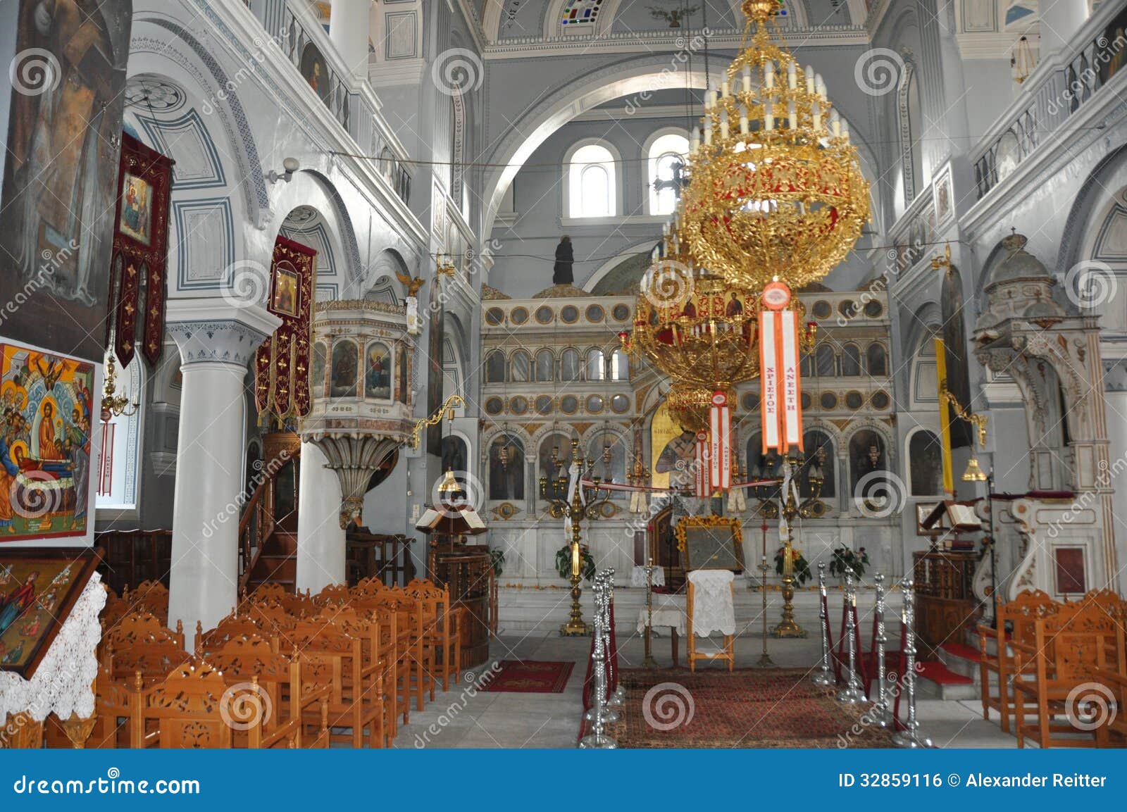 Greek Orthodox Church Interior Stock Photo - Image of pomp, religious ...