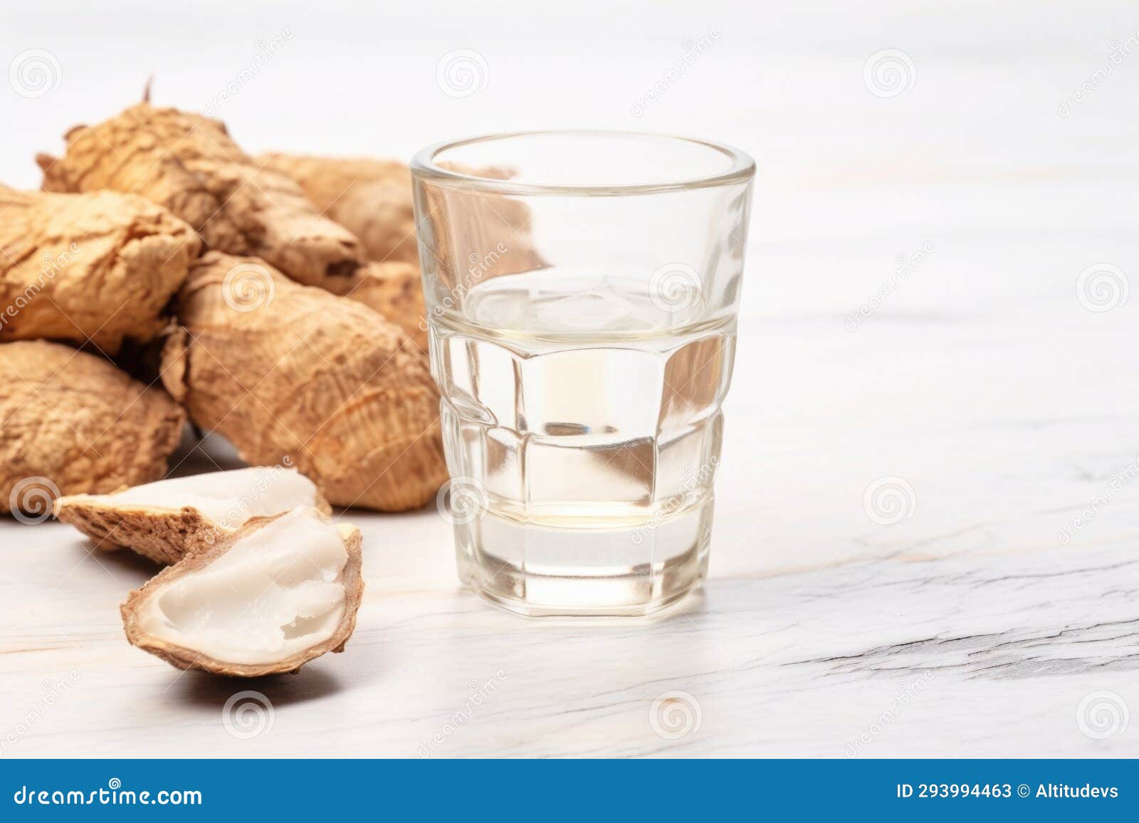 Greek Ouzo in Shot Glass on White Table Stock Image - Image of ...