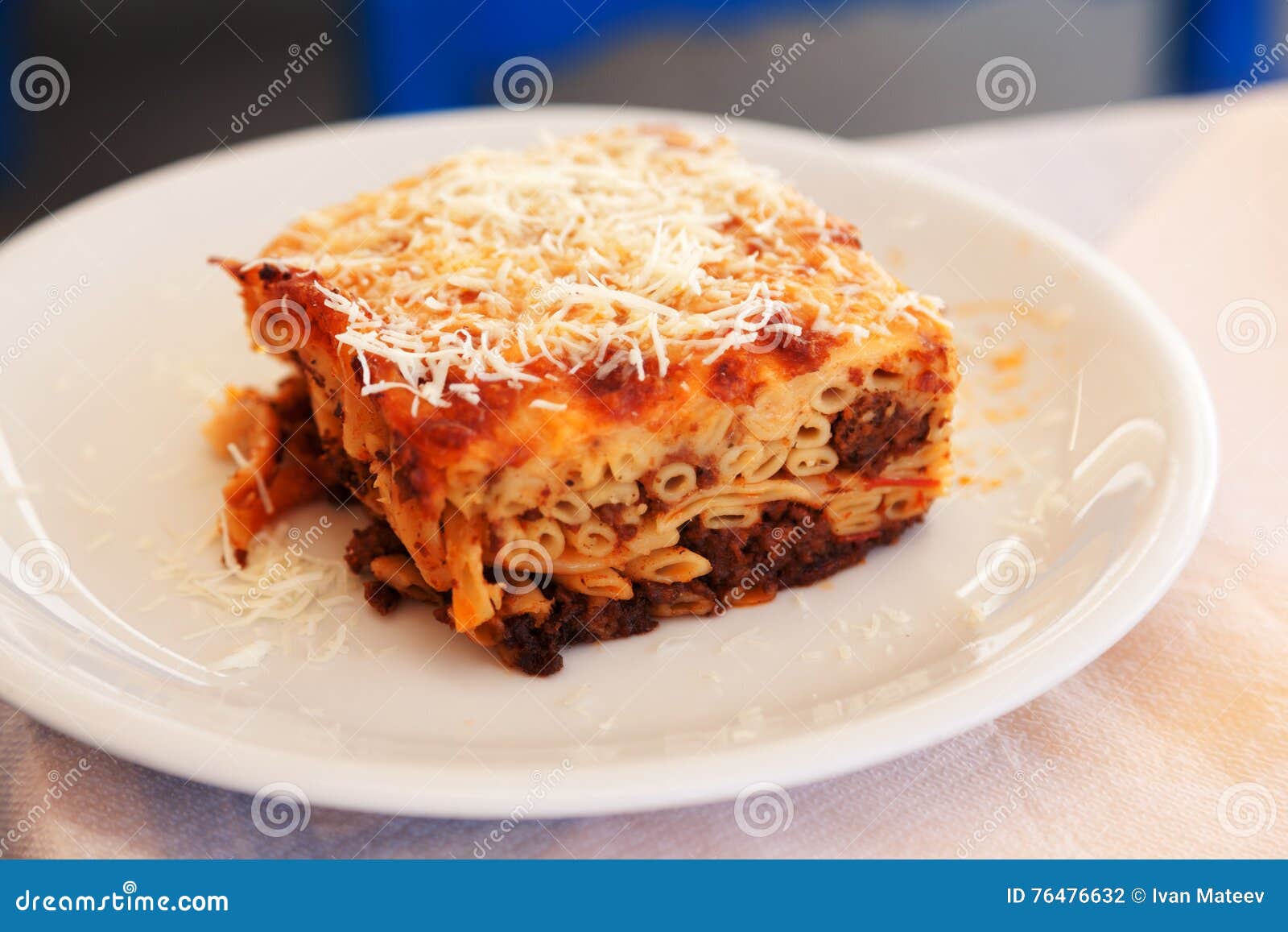 Greek pastitsio stock photo. Image of traditional, beef - 76476632