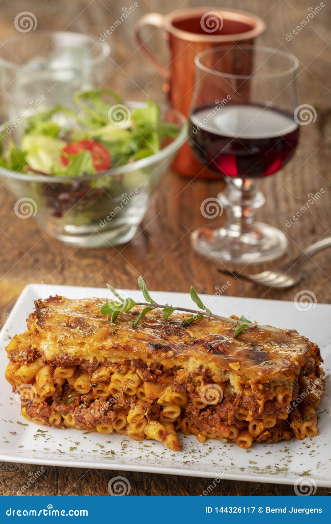 Greek pastizio pasta stock image. Image of bechamel - 144326117