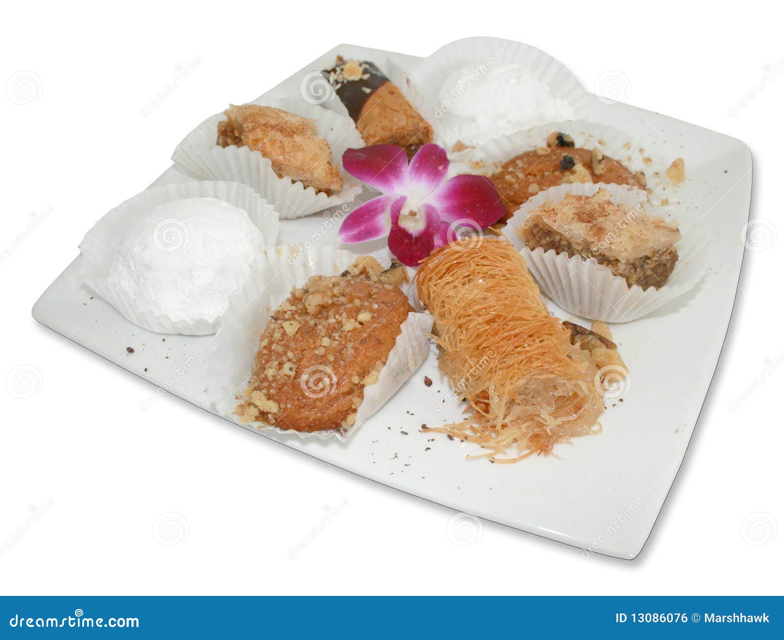 Greek Pastries with Flower stock photo. Image of flaky - 13086076