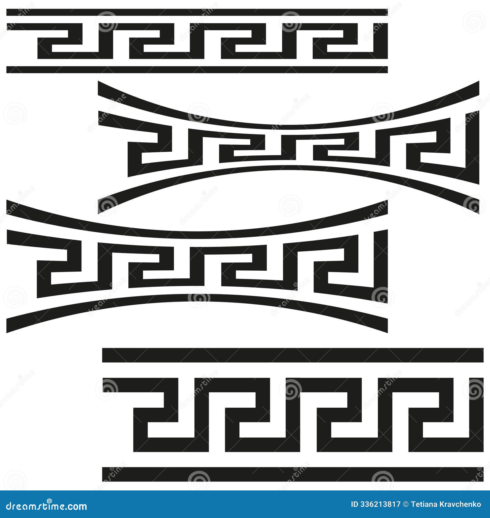 Greek Pattern Elements. Decorative Border Shapes. Geometric Meander ...