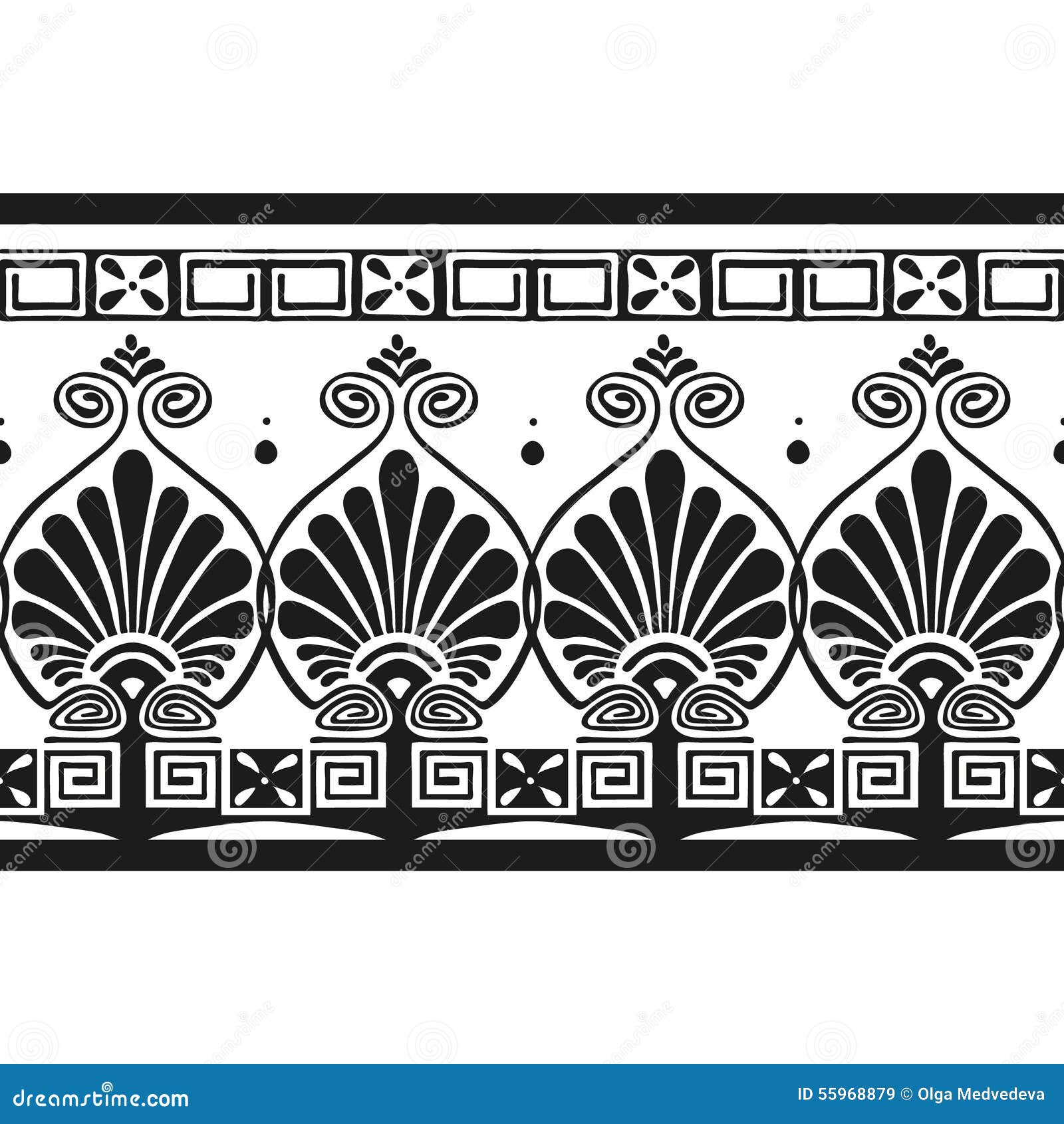 Greek pattern stock vector. Illustration of flower, frame - 55968879