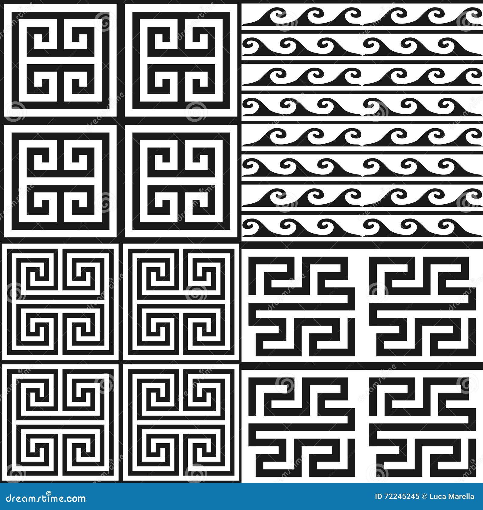 Greek patterns stock vector. Illustration of decorative - 72245245