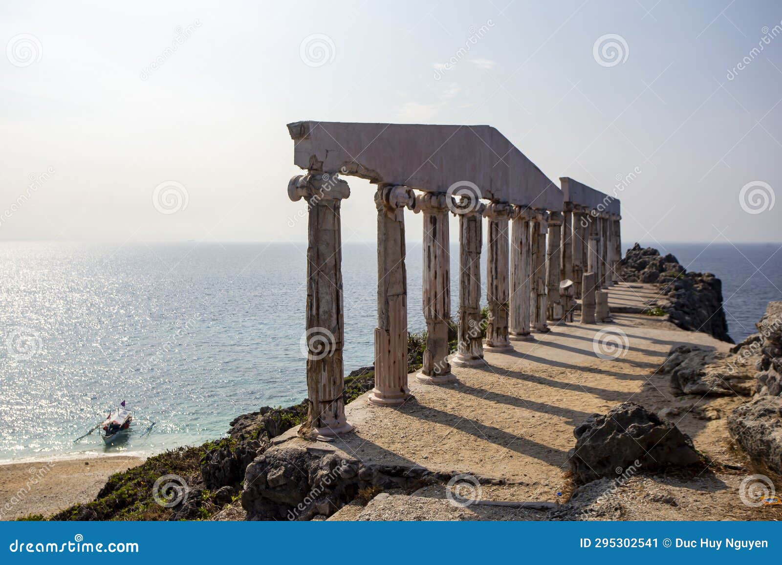 The Greek Pillars of Acropolis in Fortune Island, Philippines. Stock ...