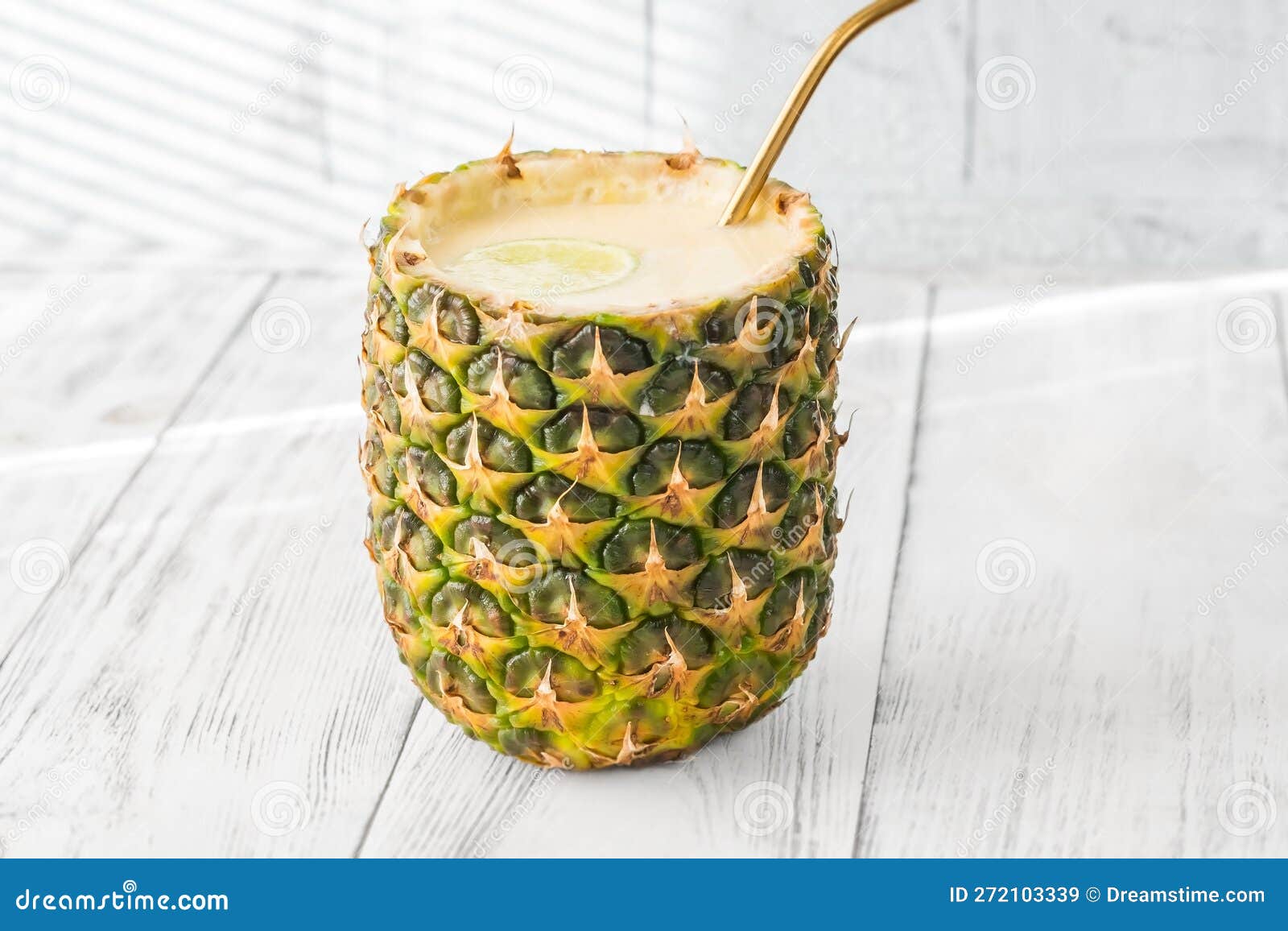 Greek Pina Colada cocktail stock image. Image of mixed - 272103339