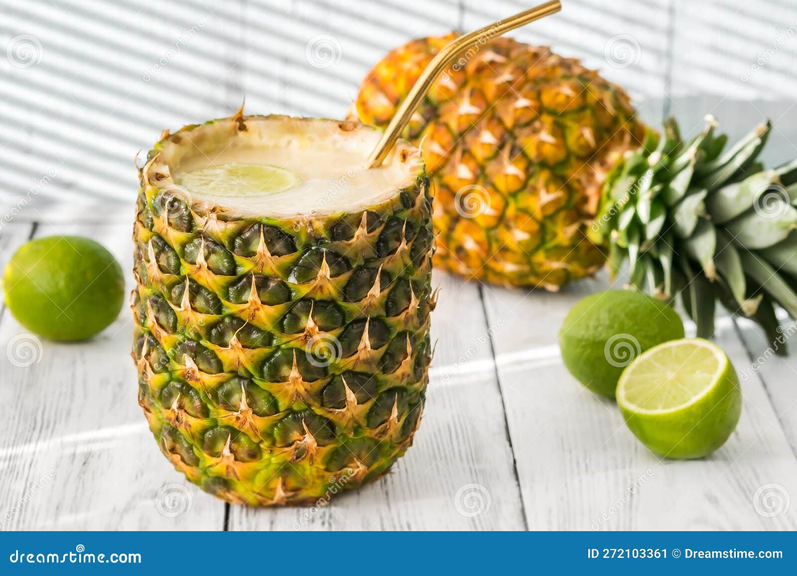Greek Pina Colada cocktail stock image. Image of yellow - 272103361