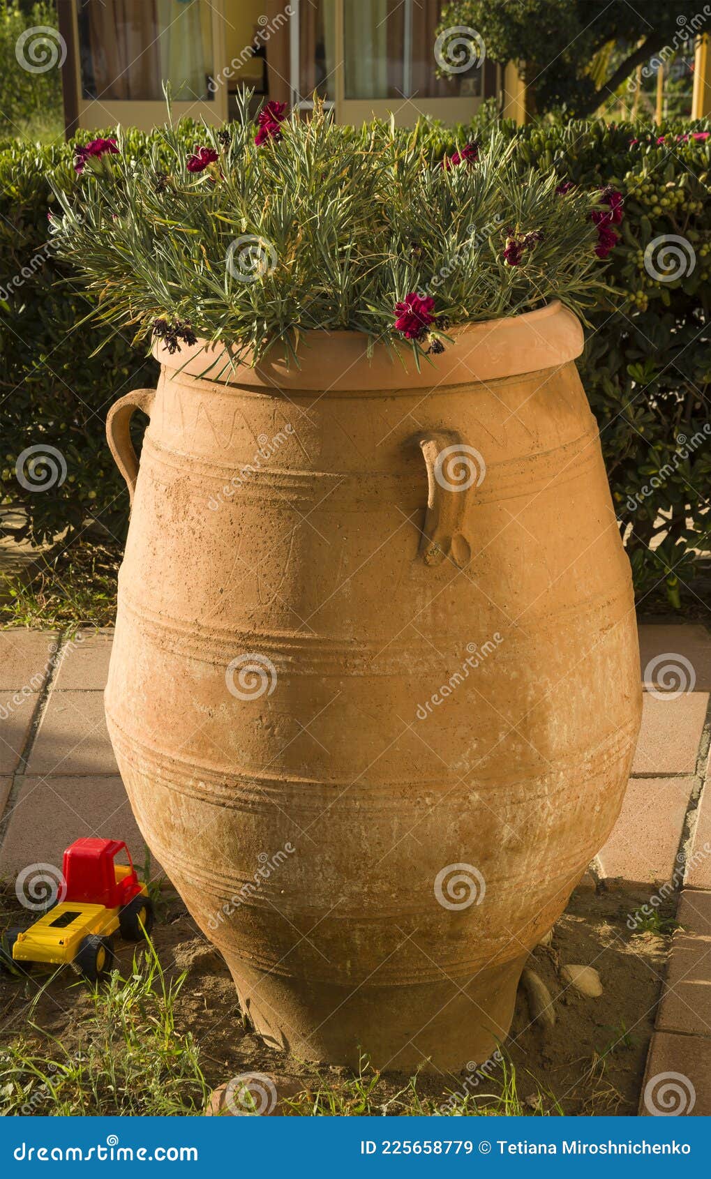 Greek Pottery Amphora with Flowers Stock Image - Image of clay ...