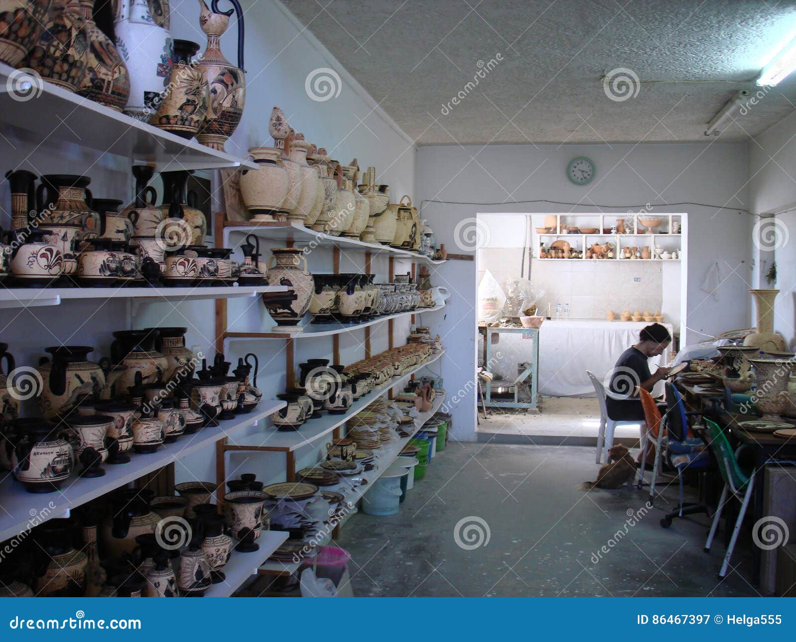 Greek Pottery Painter at Work Editorial Photography - Image of rodos ...