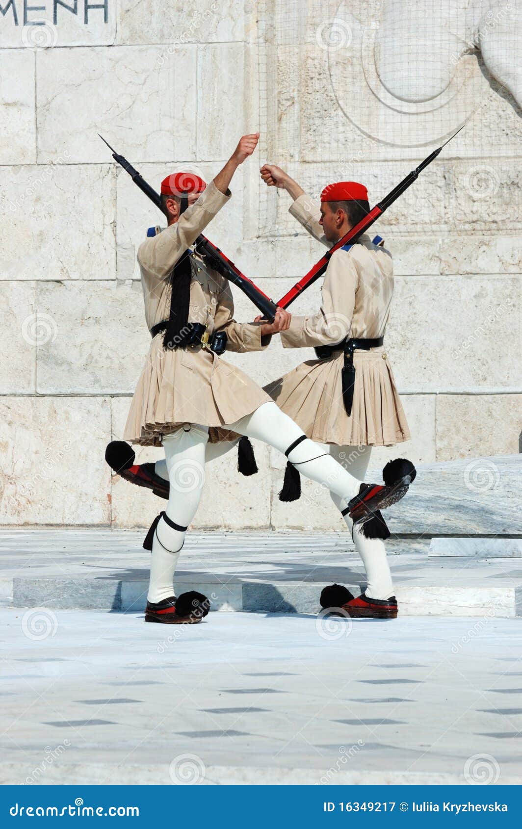 The Greek Presidential Guard Called Evzoni Or Tsoliades Dressed In ...