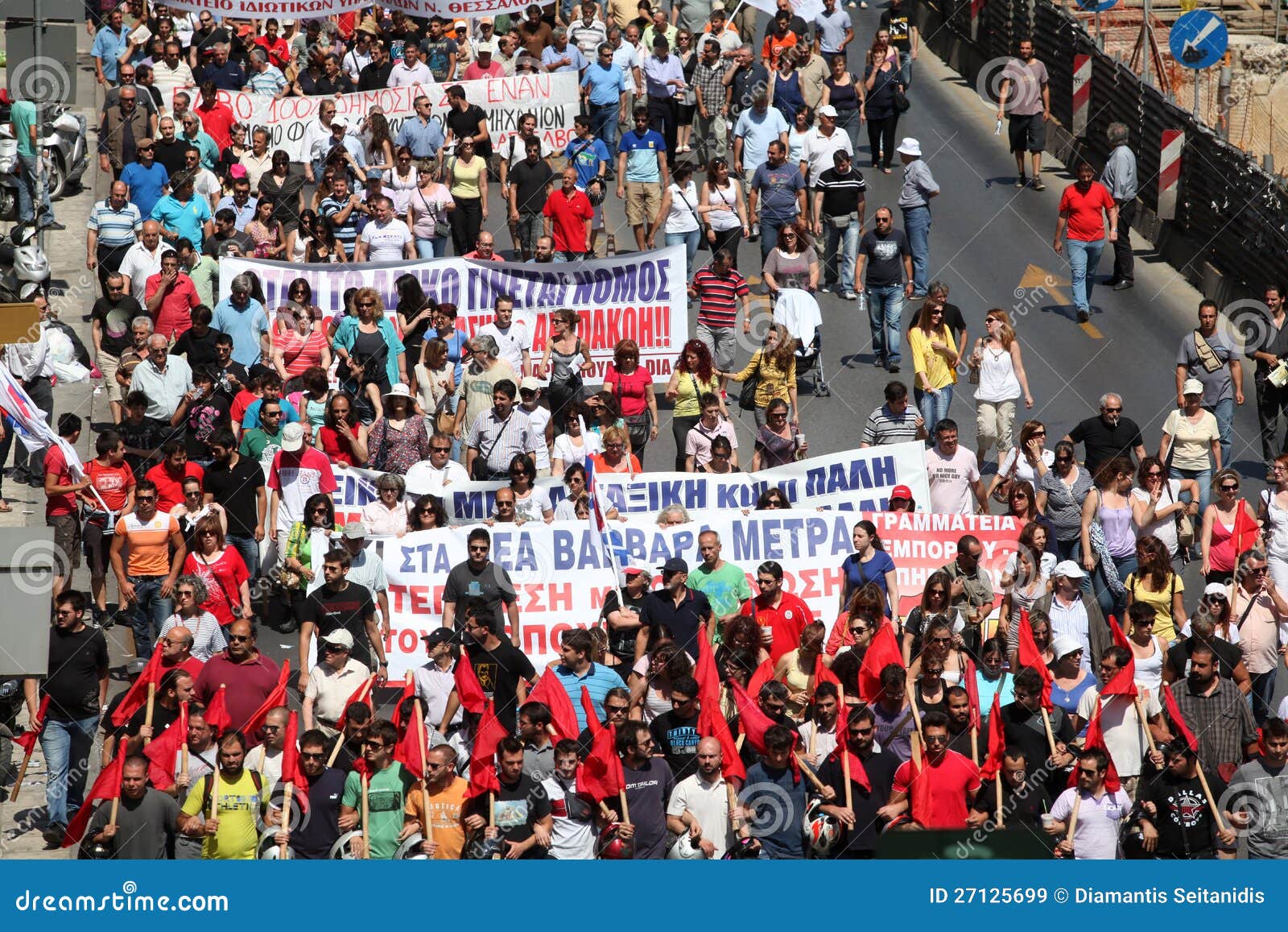 Greek protesters editorial stock image. Image of banner - 27125699