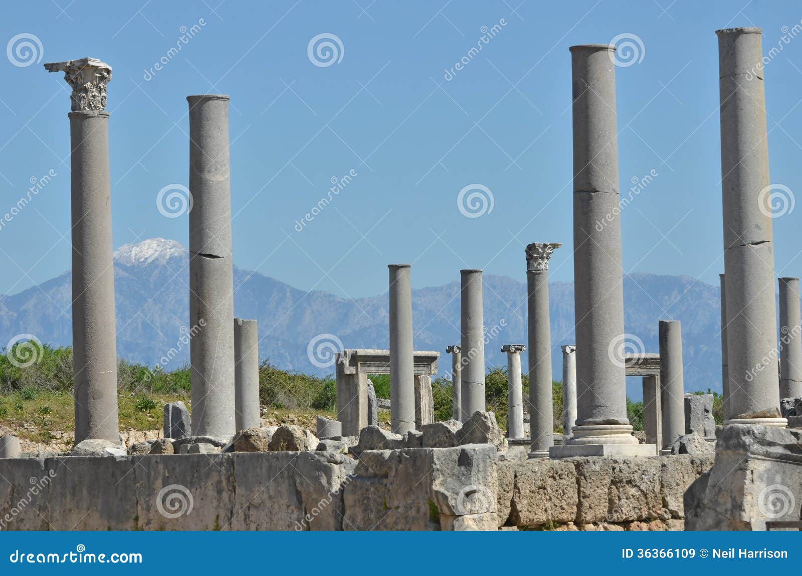 Greek Remains stock image. Image of snow, peak, blue - 36366109