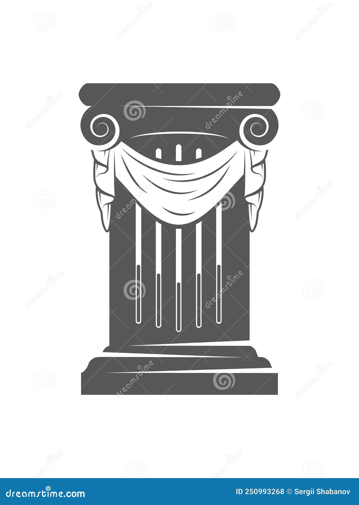 Greek or Roman column icon stock vector. Illustration of retro - 250993268