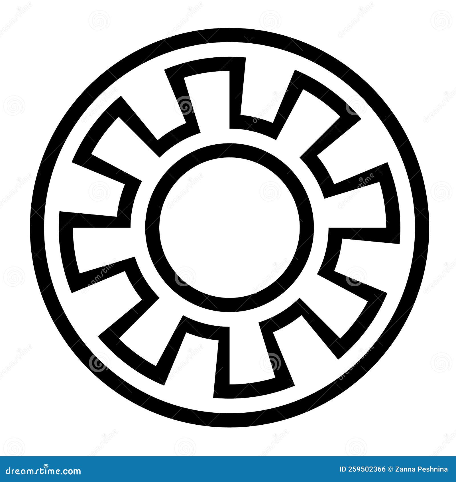 Greek Round Frame. Ancient Greek Key Black Frame Pattern, Round Antique ...