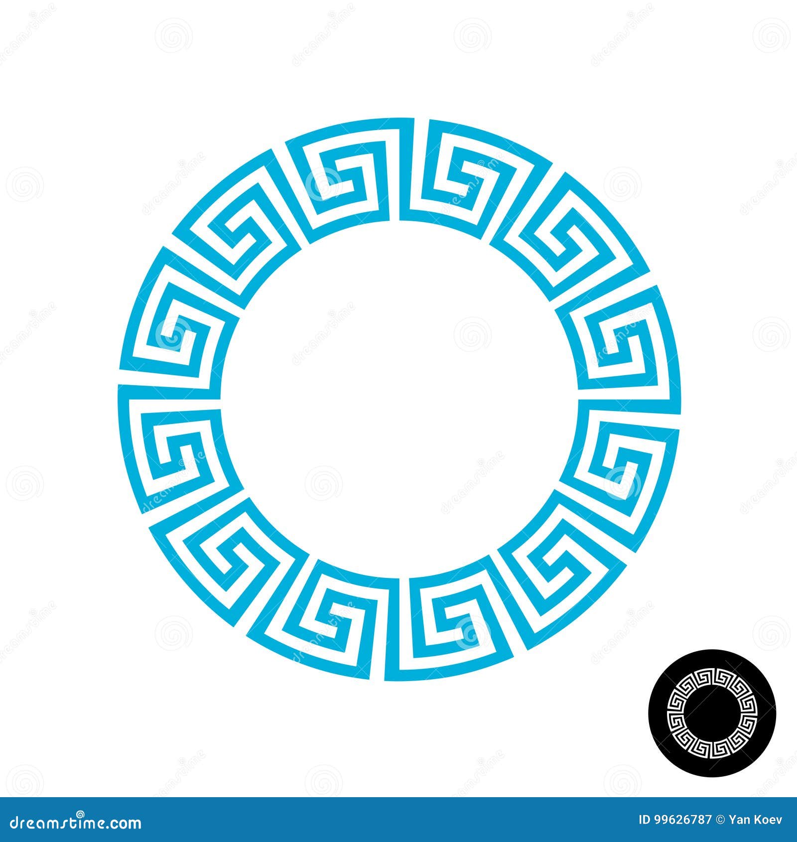 Greek Key Round Frame. Typical Egyptian, Assyrian And Greek Motives ...