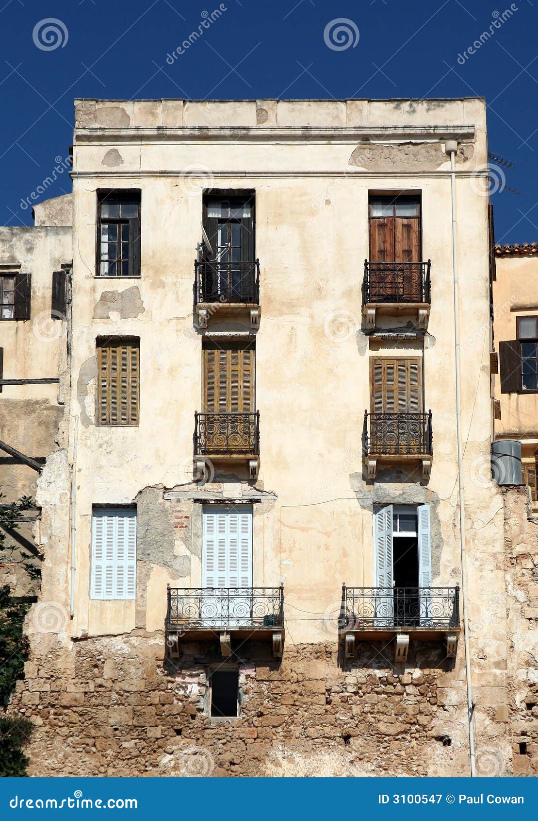 Greek shutters stock image. Image of building, abstract - 3100547