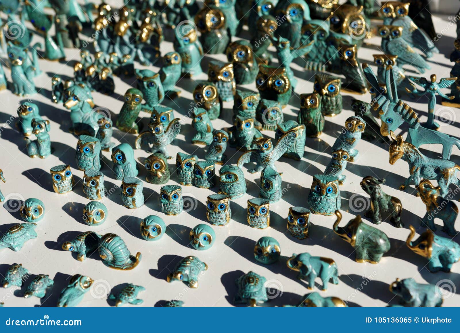 Greek Souvenirs with Blue Amulets Stock Image - Image of amulet ...