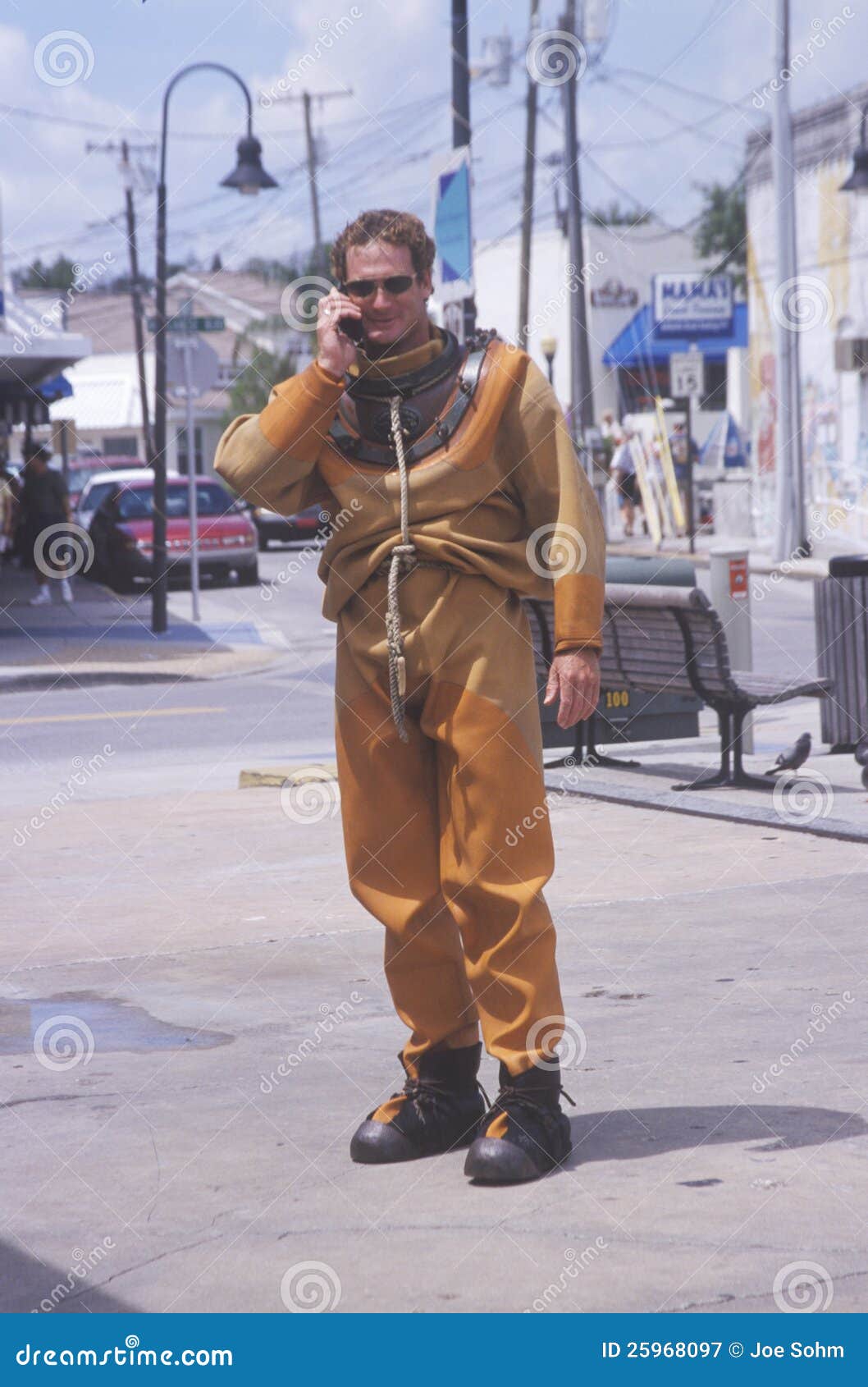 Greek Sponge Diver Talks on Cell Phone Editorial Photography - Image of ...