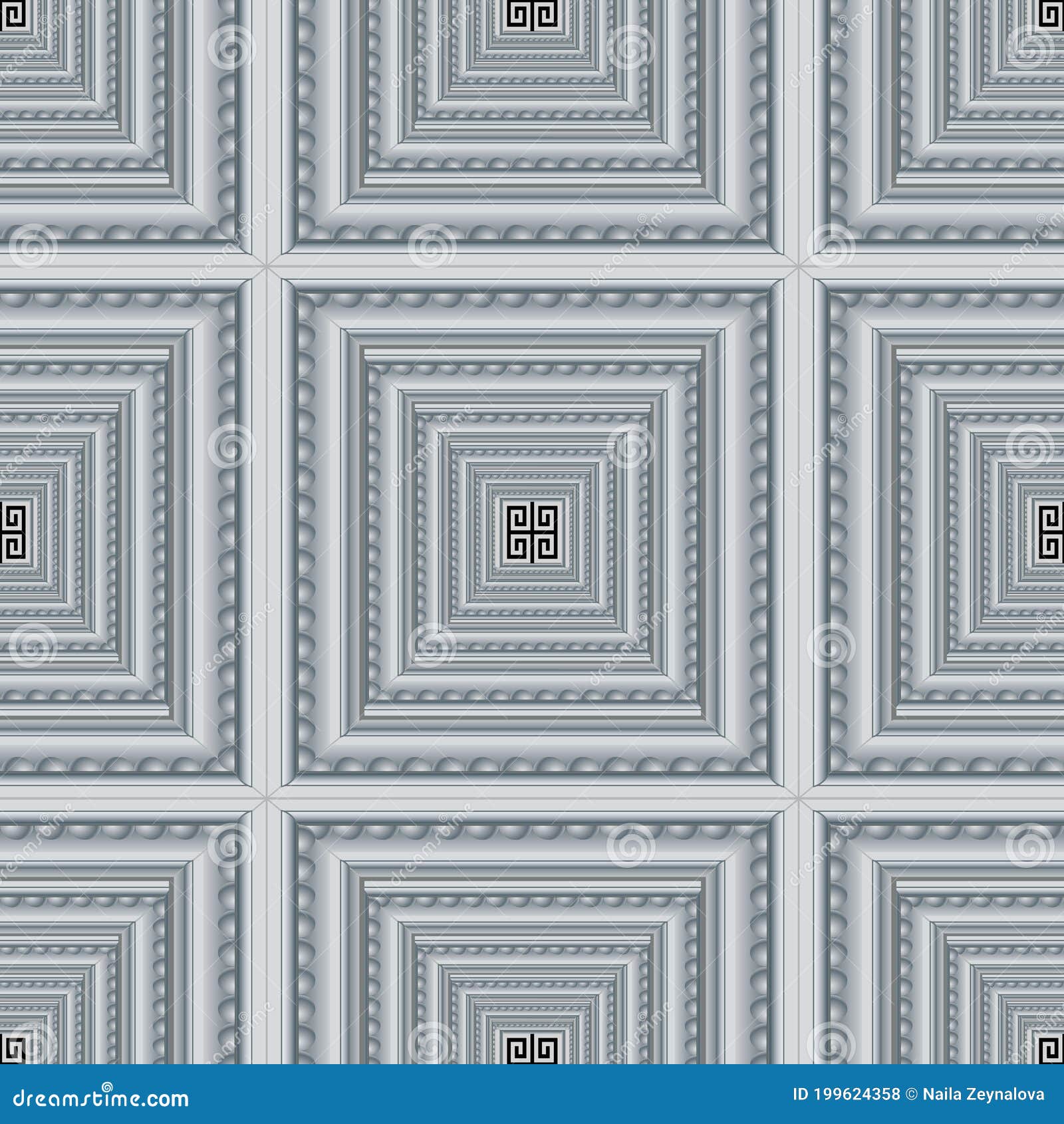 Greek Square Frames 3d Seamless Pattern. Vector Geometric Ethnic Stock ...
