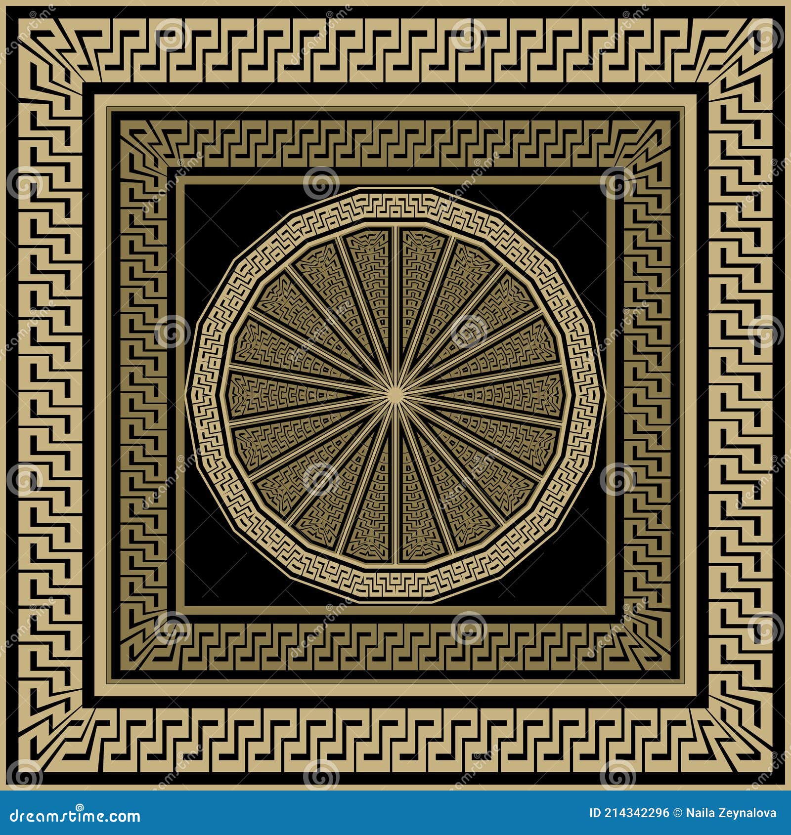 Greek Key Square Frame. Greek Border. Vector | CartoonDealer.com #155944377