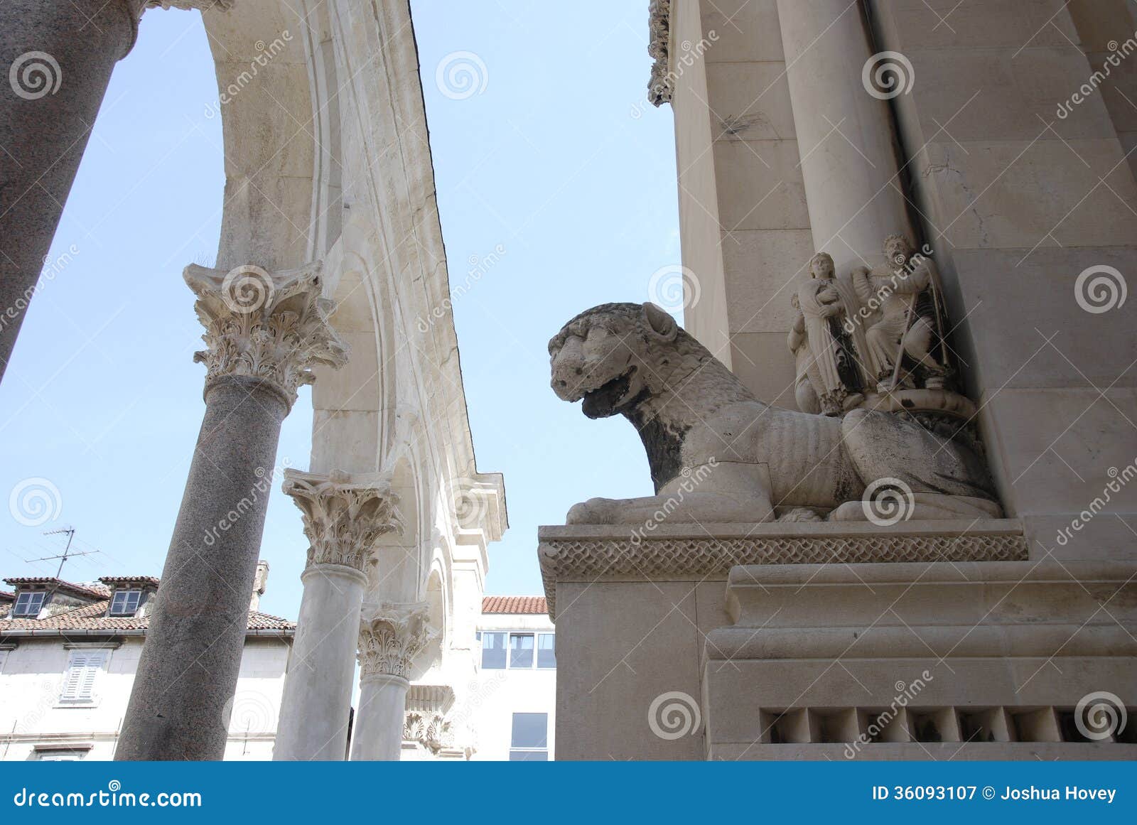 Greek Statue and Columns stock image. Image of interailing - 36093107