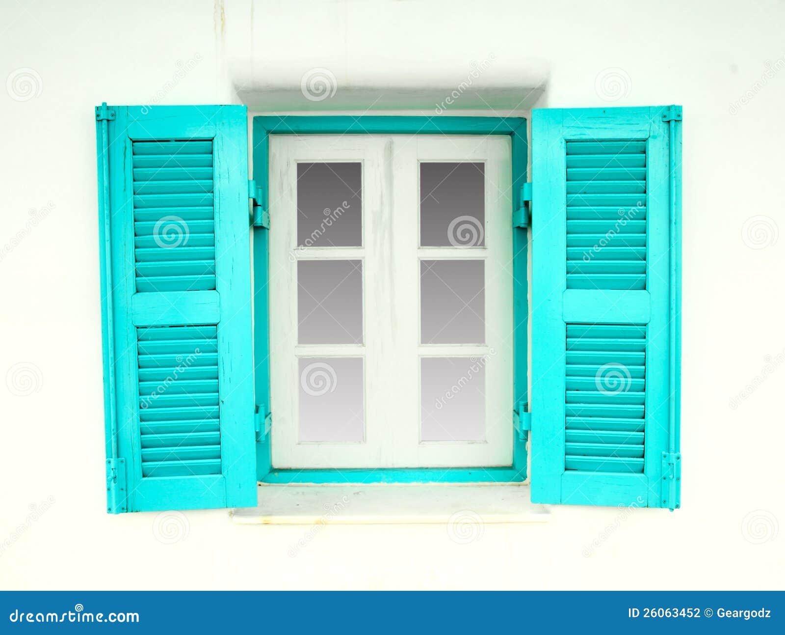 Greek Style windows stock photo. Image of isolated, home - 26063452