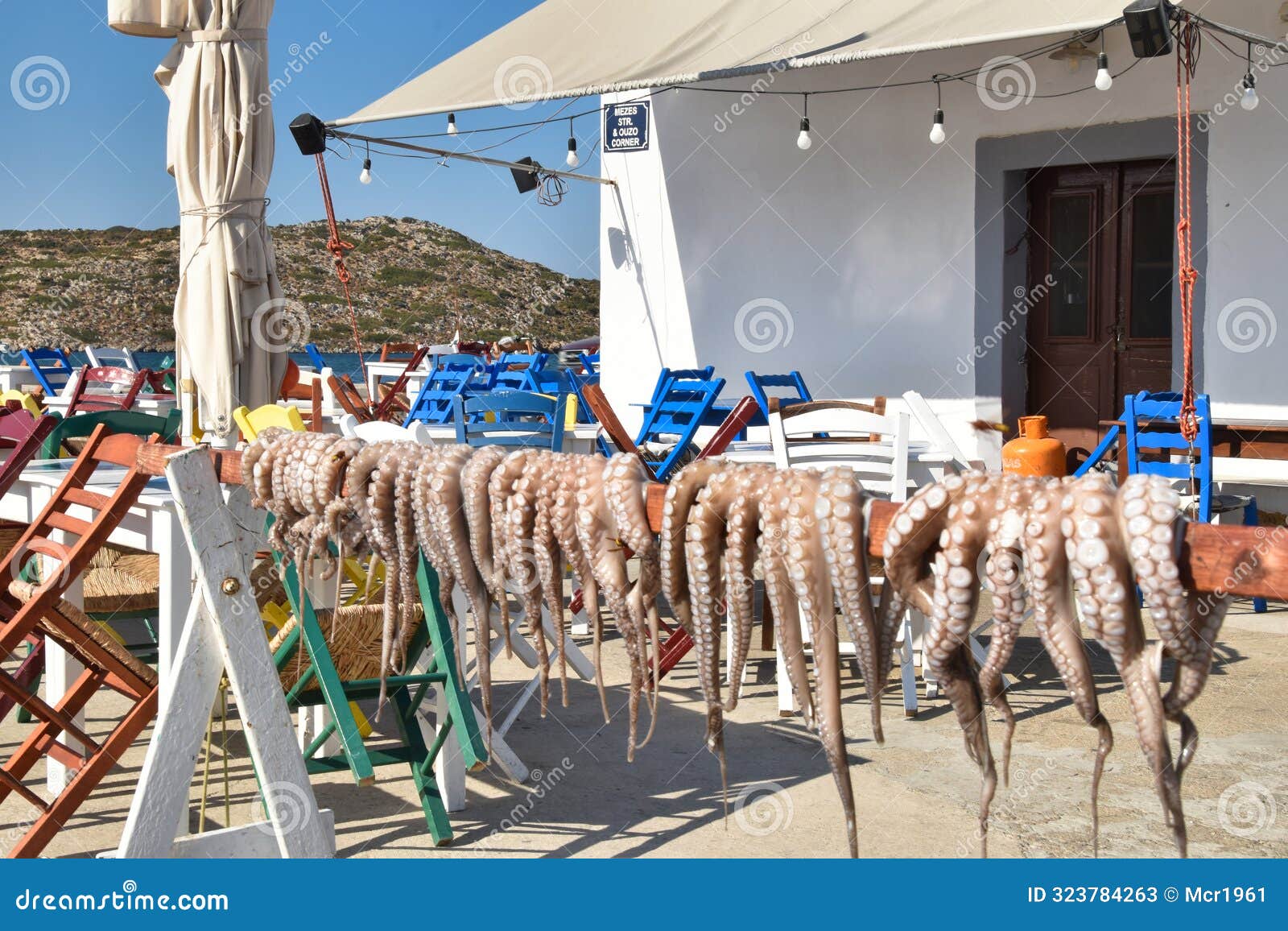 Typical Greek Cafe Scene Royalty-Free Stock Image | CartoonDealer.com ...