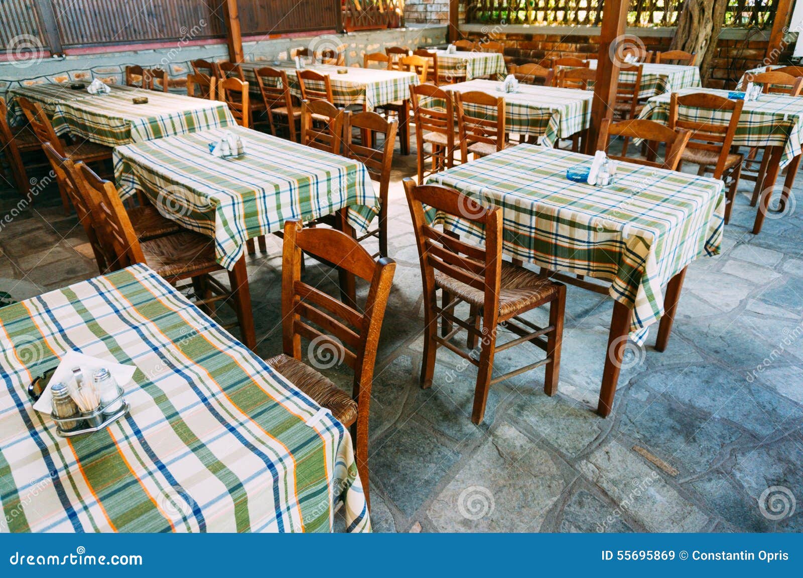 Greek taverna stock image. Image of waiting, customers - 55695869