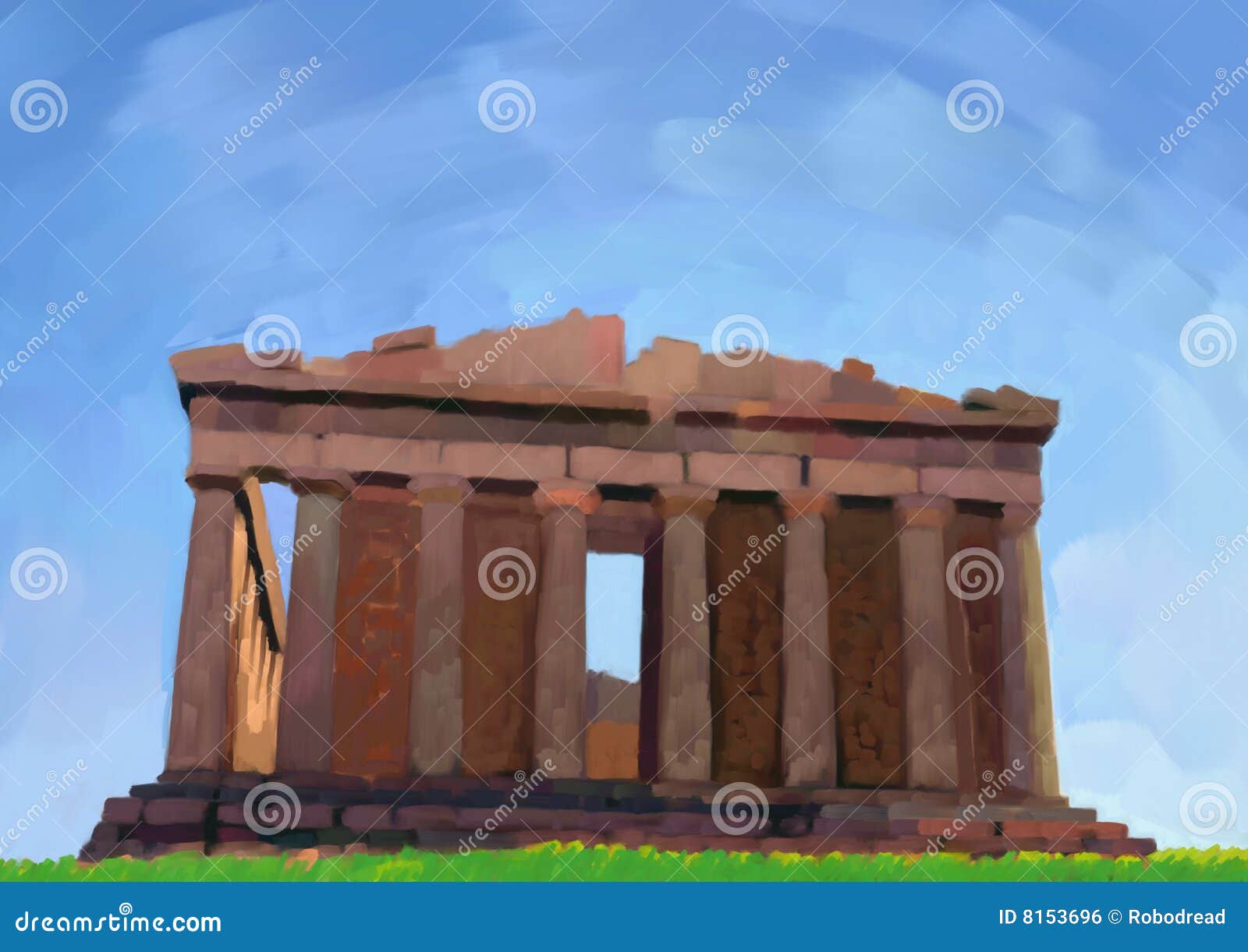 Greek temple stock photo. Image of divine, drawing, cultural - 8153696