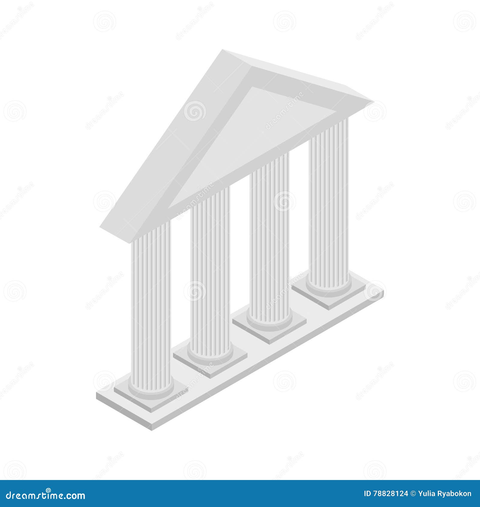 Greek Temple with Columns Icon, Isometric 3d Style Stock Vector ...